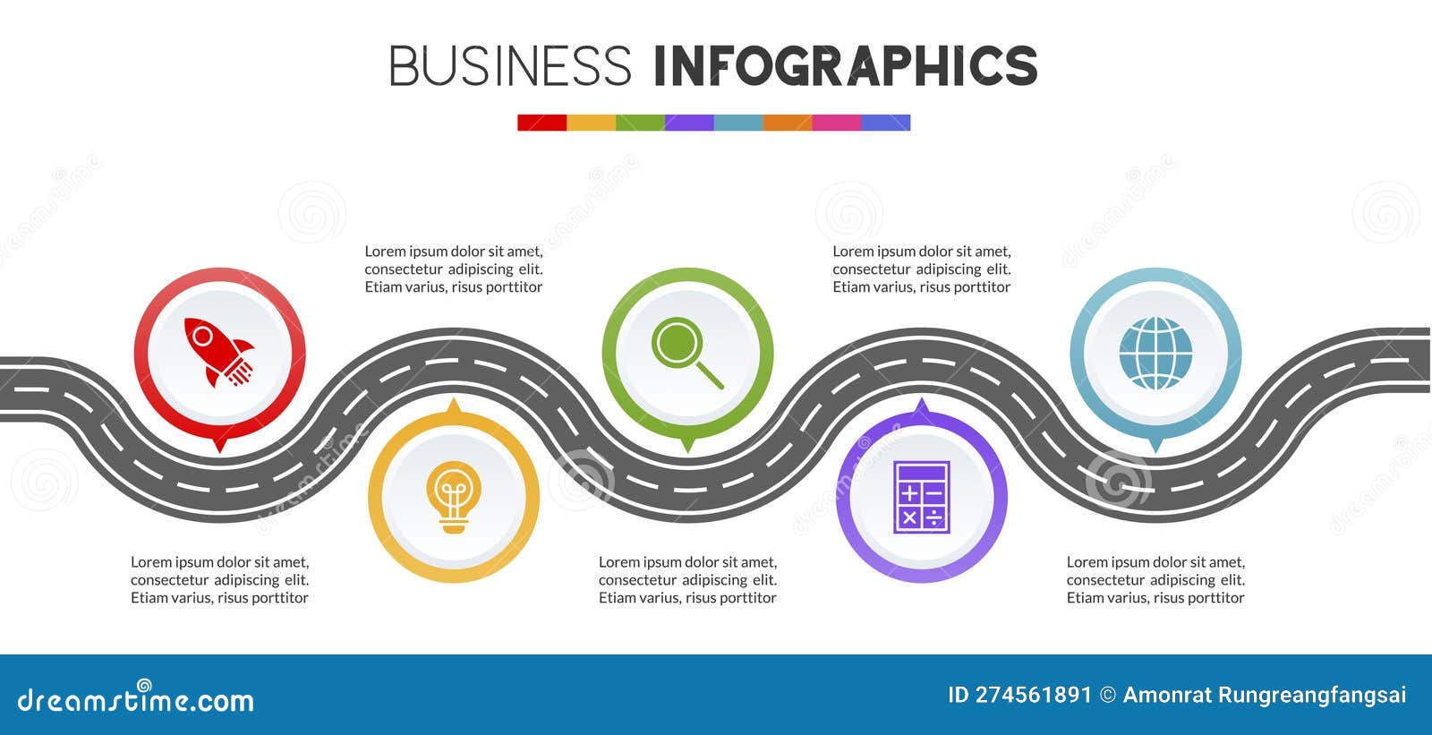 Infographics Design Template and Icons with 5 Options or 5 Steps Stock ...