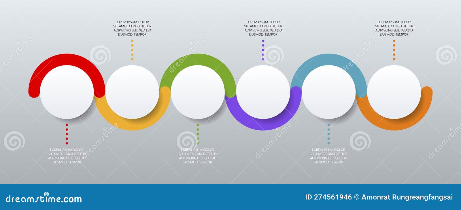Infographics Design Template and Icons with 6 Options or 6 Steps Stock ...