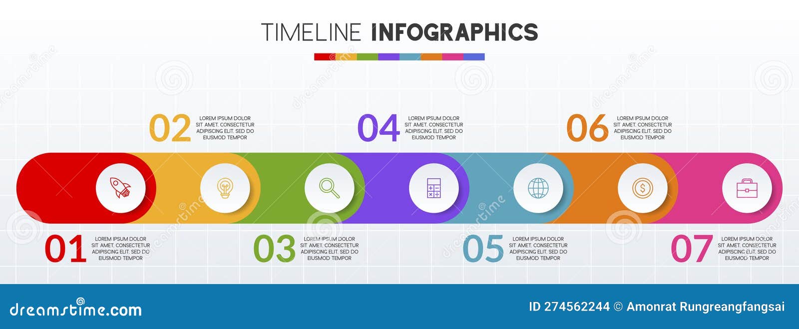 Infographics Design Template and Icons with 7 Options or 7 Steps Stock ...