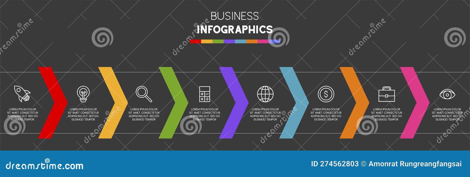 Infographics Design Template and Icons with 8 Options or 8 Steps Stock ...
