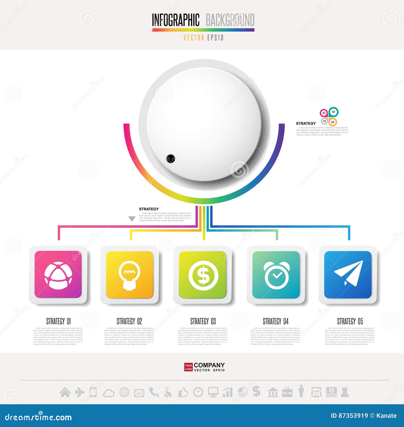 Infographics Design Template with Icons Set Stock Vector - Illustration ...
