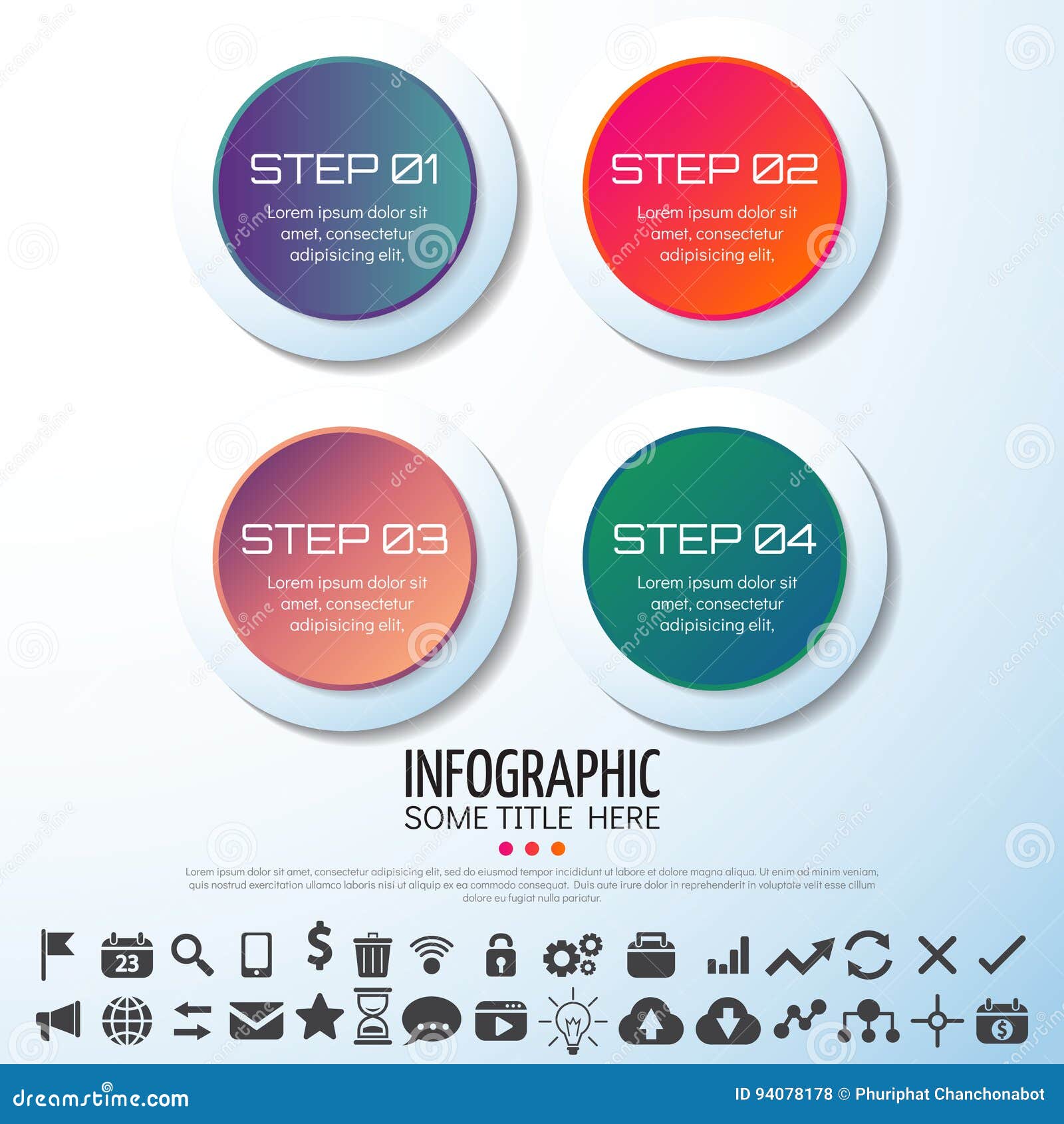 Infographics Design Template Stock Vector - Illustration of background, abstract: 94078178