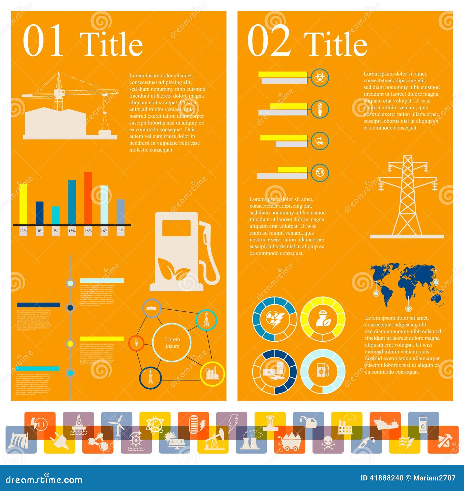 Infographics di energia illustrazione vettoriale. Illustrazione di ...