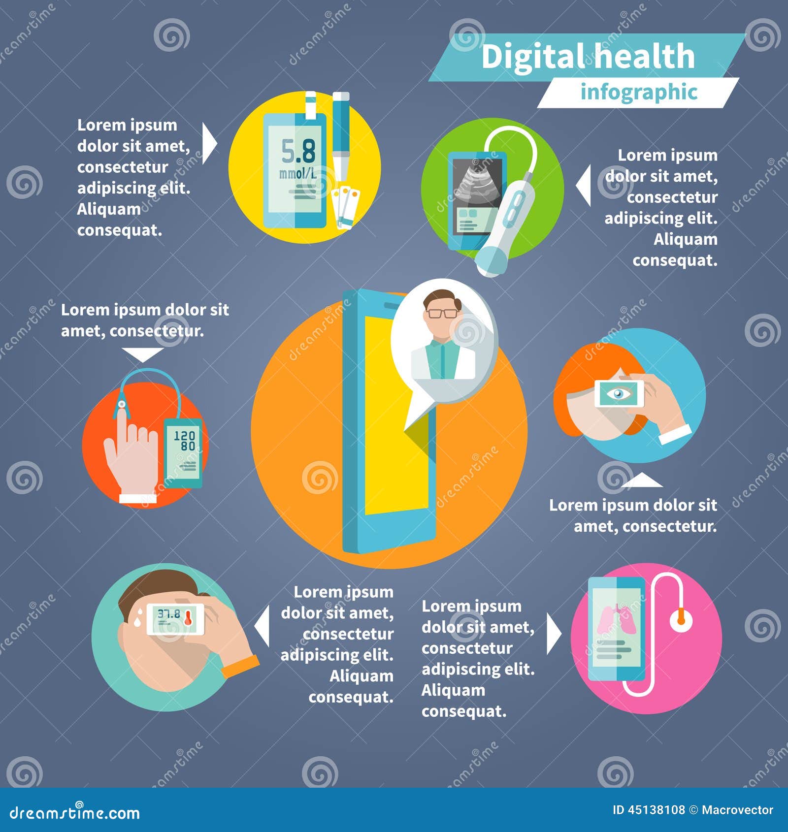 Infographics Di Salute Di Digital Illustrazione Vettoriale ...