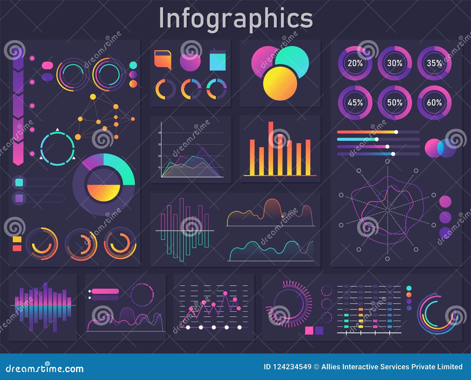 Infographics Diagram, Chart and Graph. Stock Illustration ...