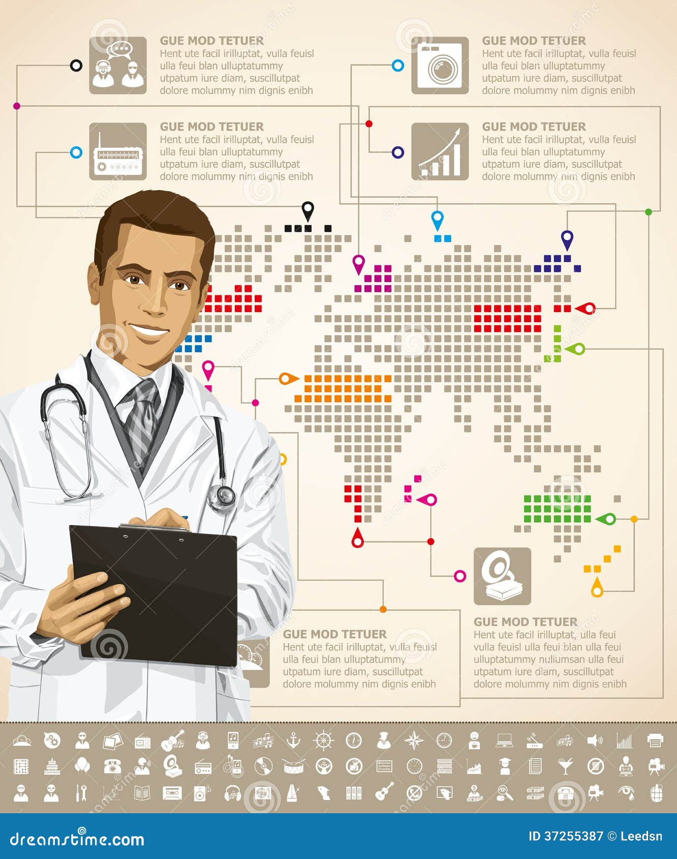 Doctor With Earth And EKG Line Stock Illustration | CartoonDealer.com ...