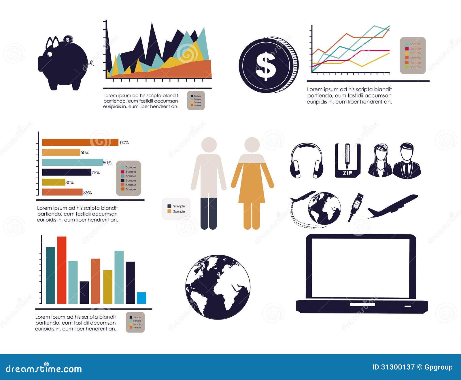 Infographics economics stock vector. Illustration of diagram - 31300137