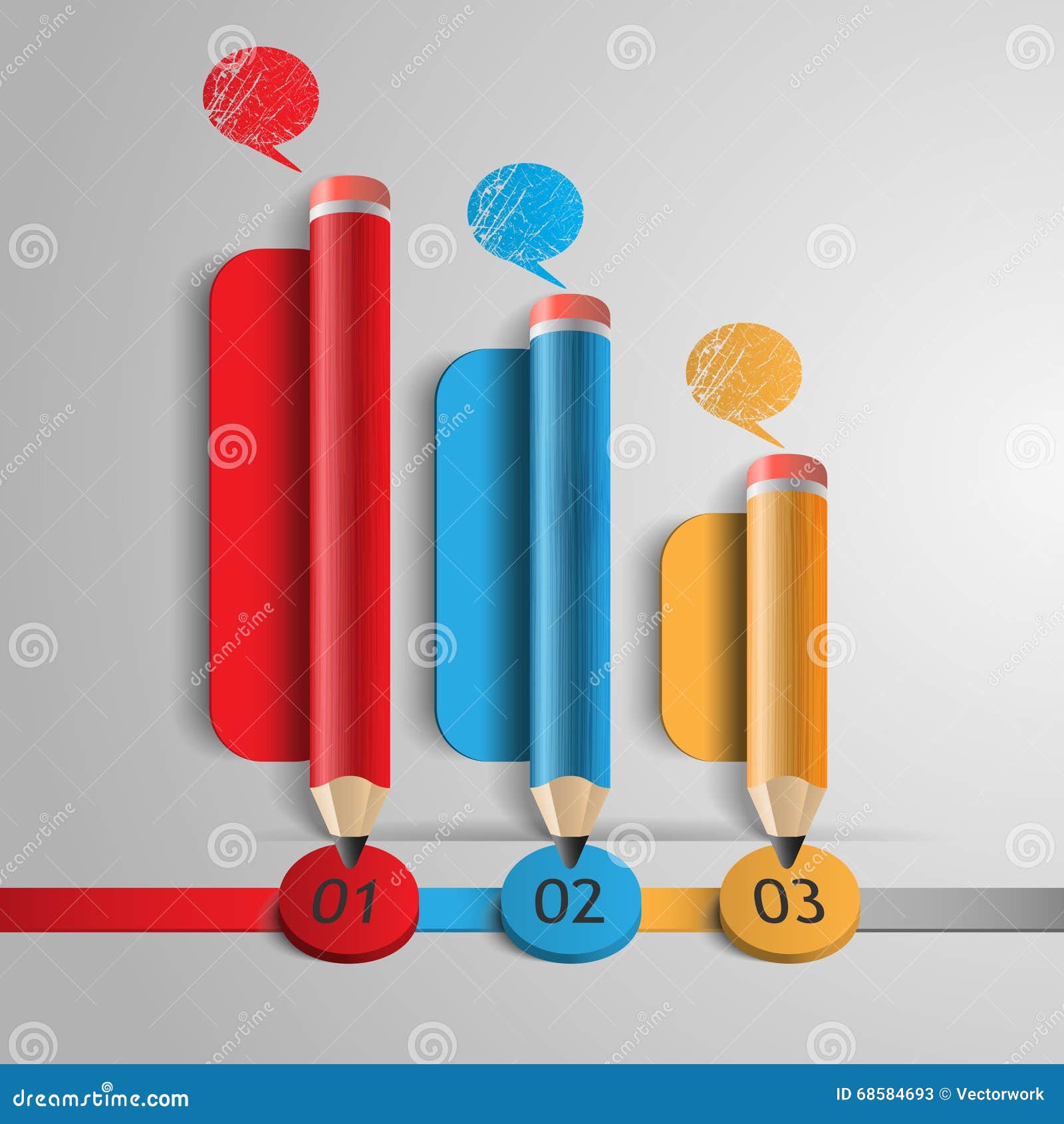 Infographics Education Pillars Pencils Data Stock Vector - Illustration ...