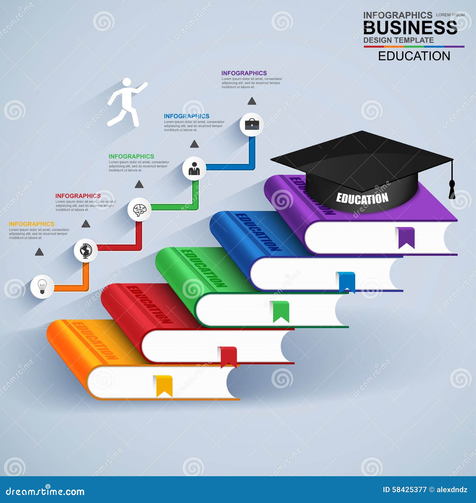 Infographics Education Staircase Success Vector Design Template Stock ...