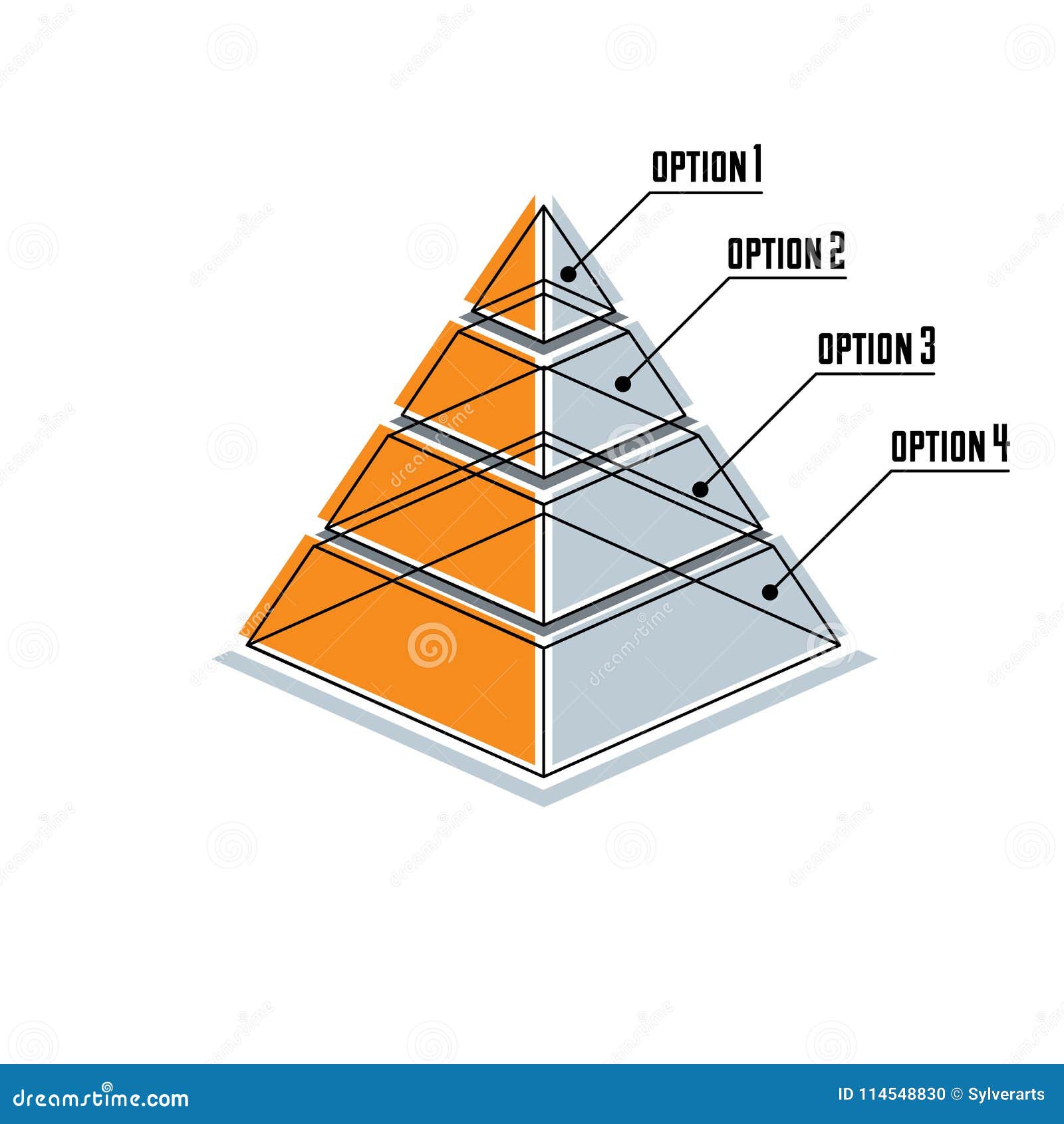 Infographics Element, 3d Layered Pyramid, Vector Illustration. Stock ...
