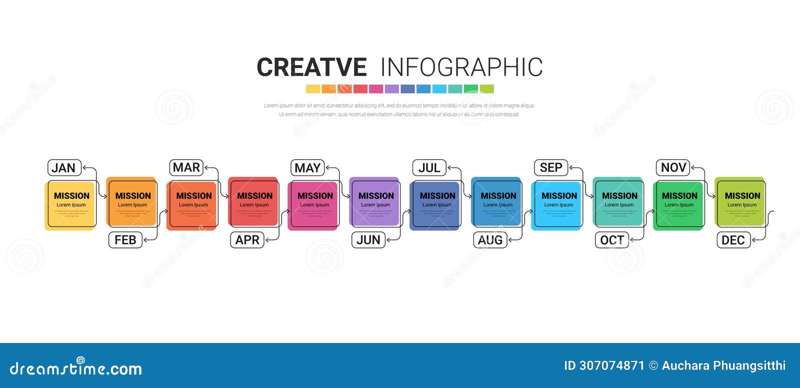 Infographics Element Design for All Month, 12 Months, Can Be Used for ...