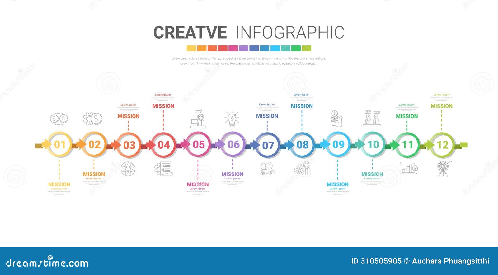 Infographics Element Design For All Month, 12 Months, Can Be Used For ...