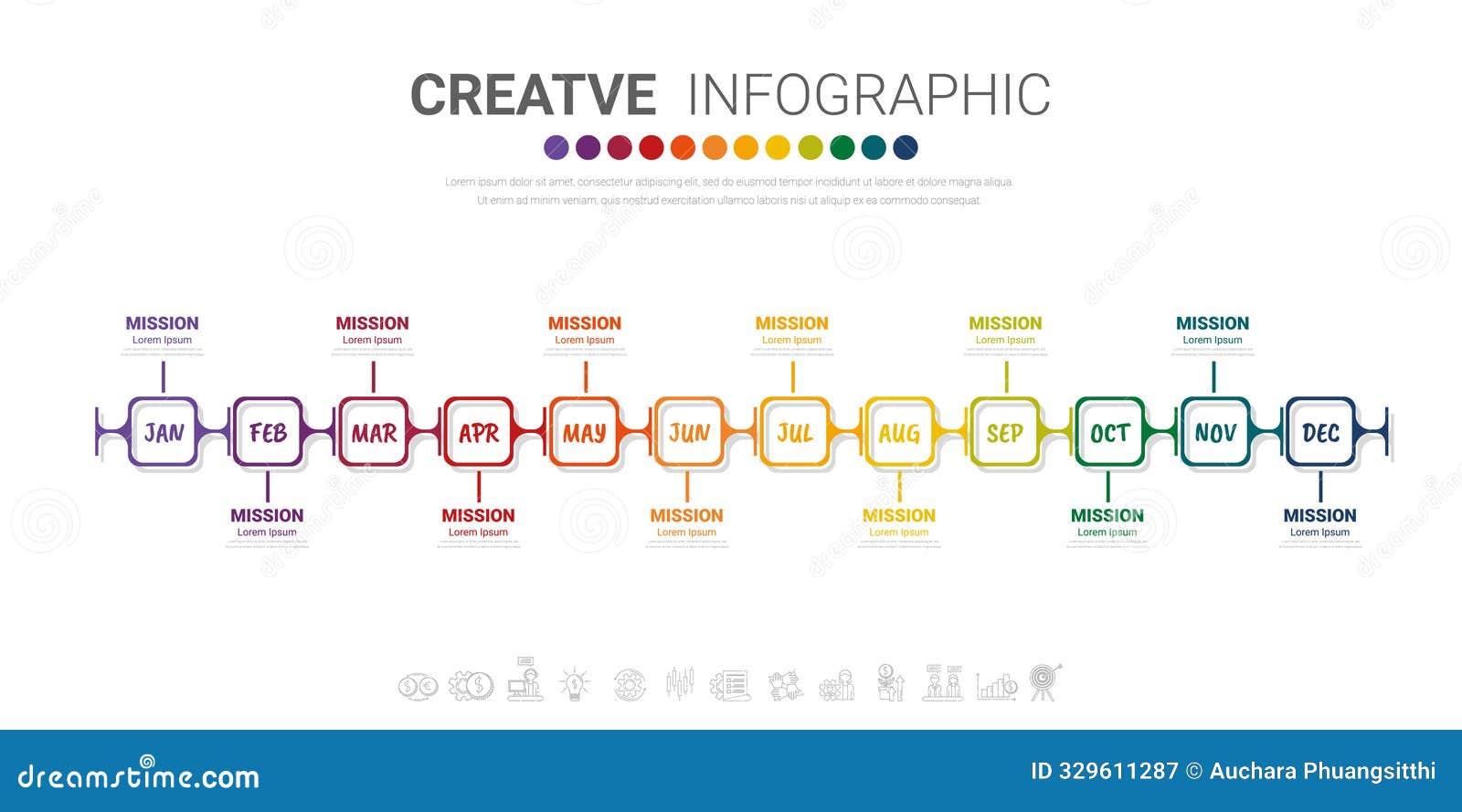 Infographics Element Design for All Month, 12 Months, Can Be Used for ...