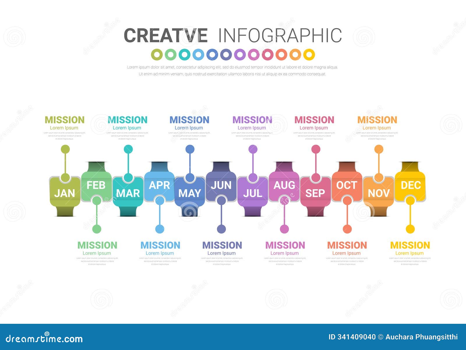 Infographics Element Design for All Month, 12 Months, Can Be Used for ...