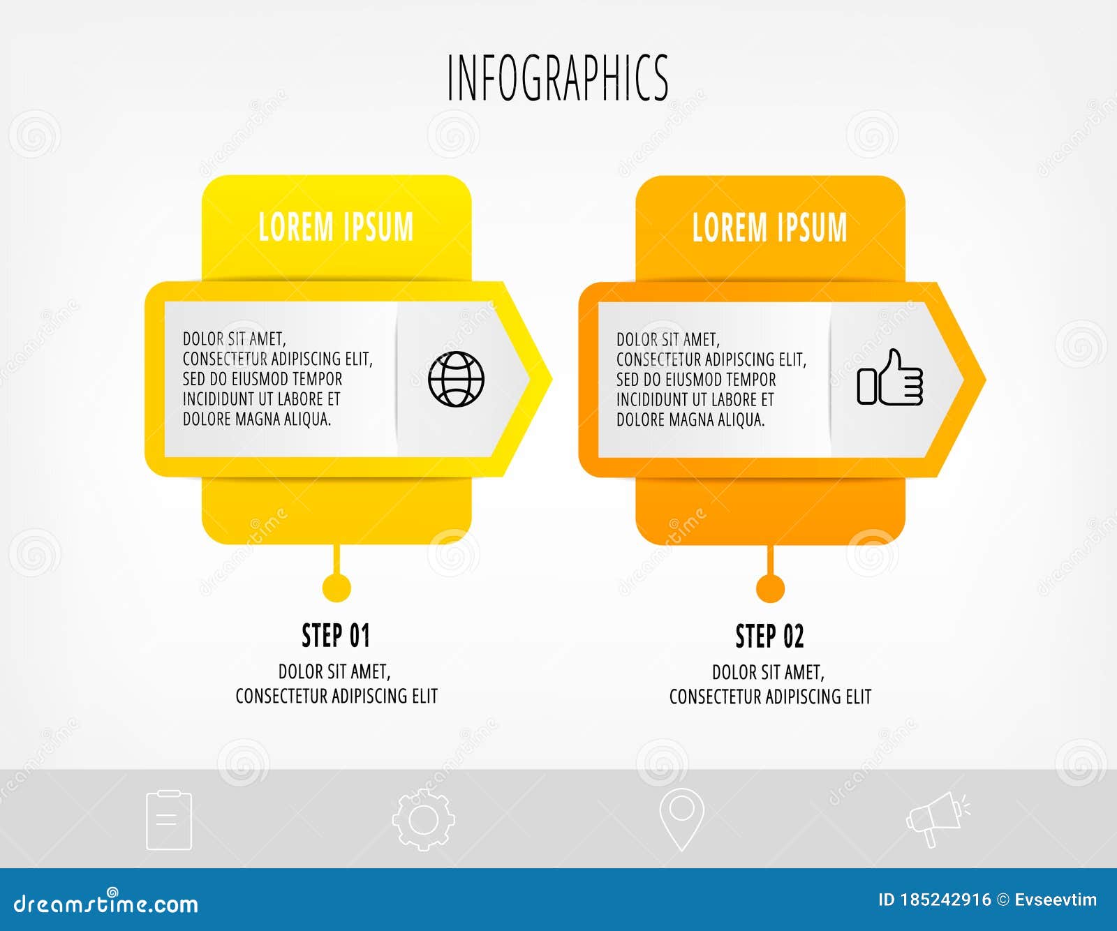 Infographics with 2 Elements with Arrows. Vector Concept of Two ...