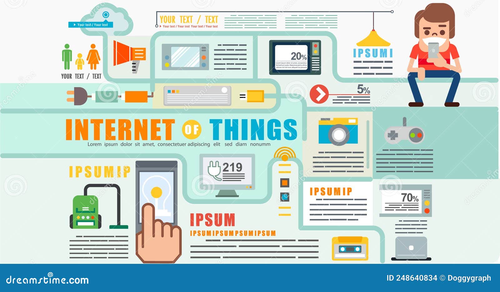 Infographics Elements Concept of Internet of Things Lot, Vector ...