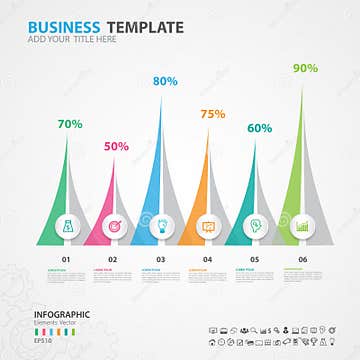 Infographics Elements Diagram with 6 Steps, Options, Slide ...