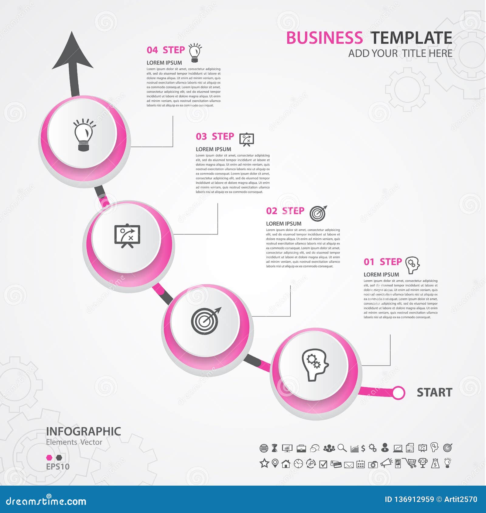 Infographics Elements Diagram with 4 Steps, Options, Vector ...