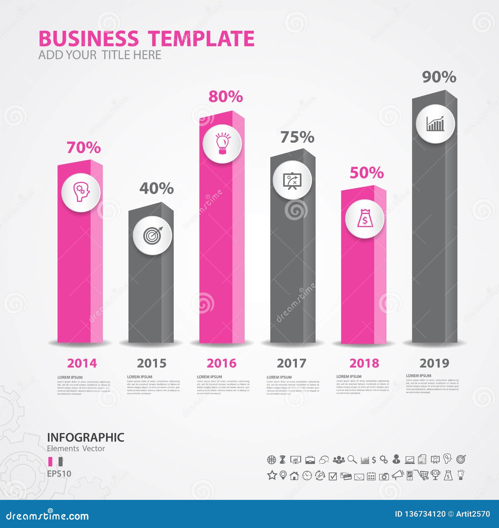 Infographics Elements Diagram with 6 Steps, Options, Vector ...