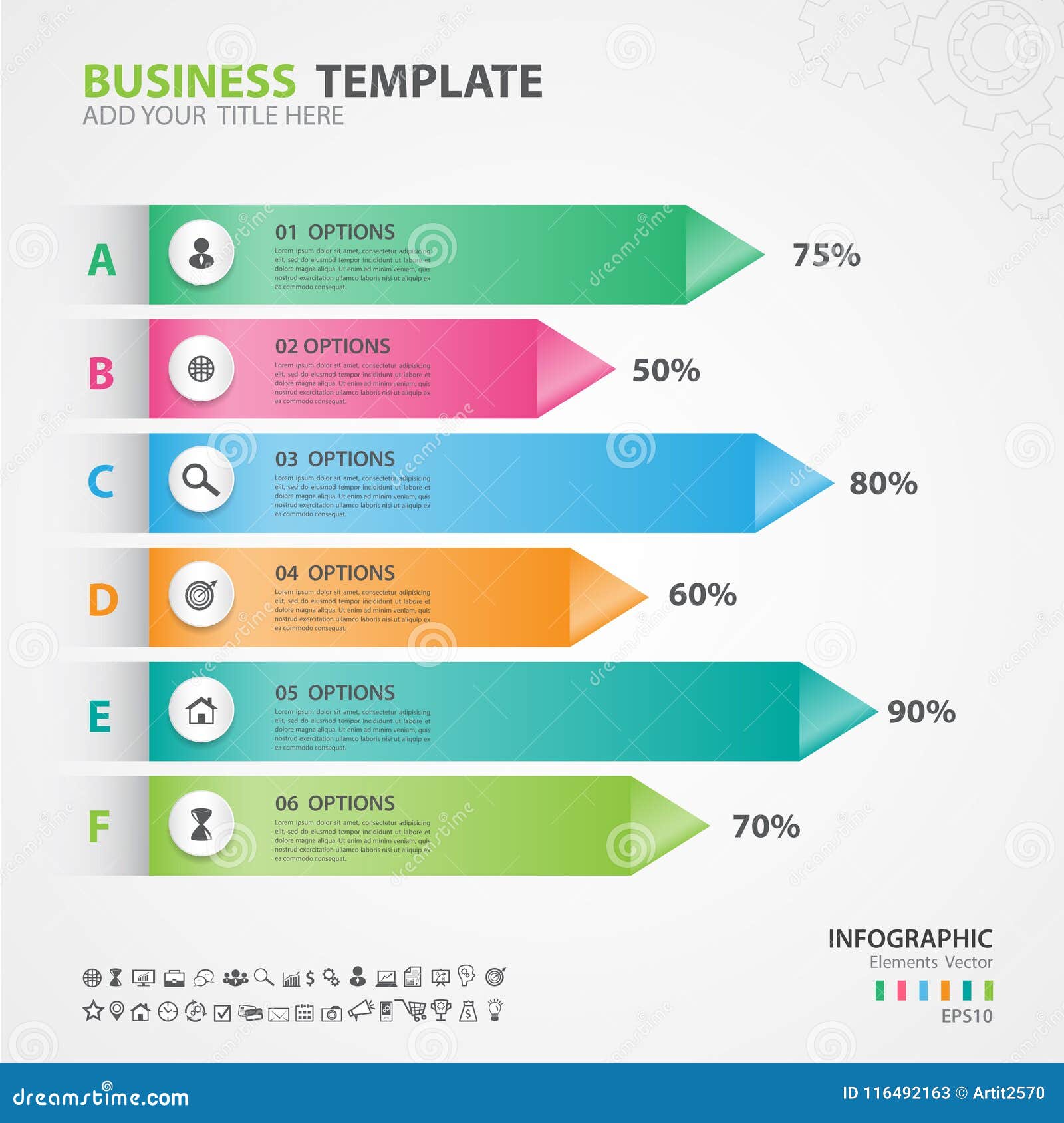 Infographics Elements Diagram With 6 Steps, Slide, Presentation, Graph ...