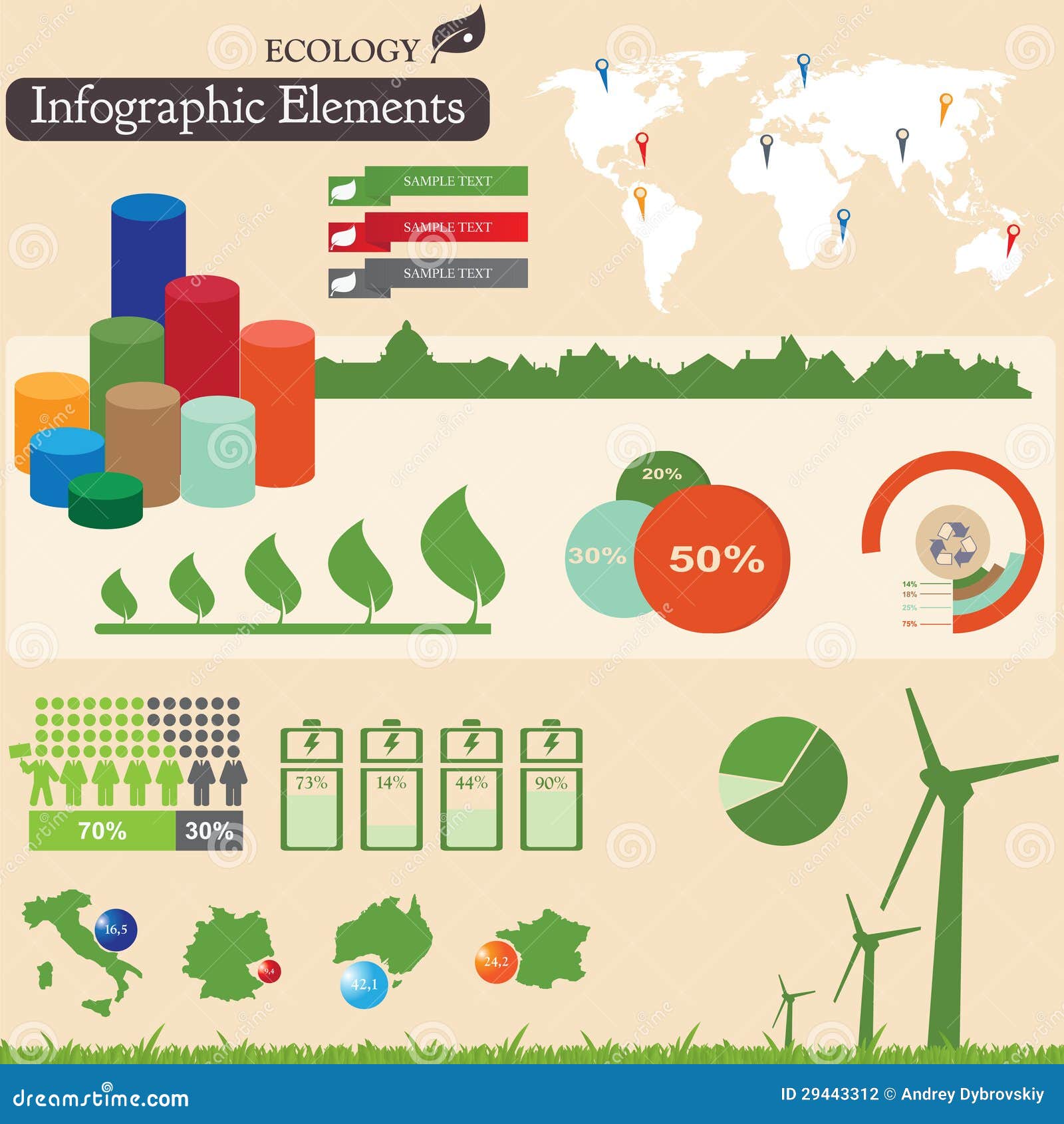 Infographics Elements. Ecology Stock Vector - Illustration of element ...