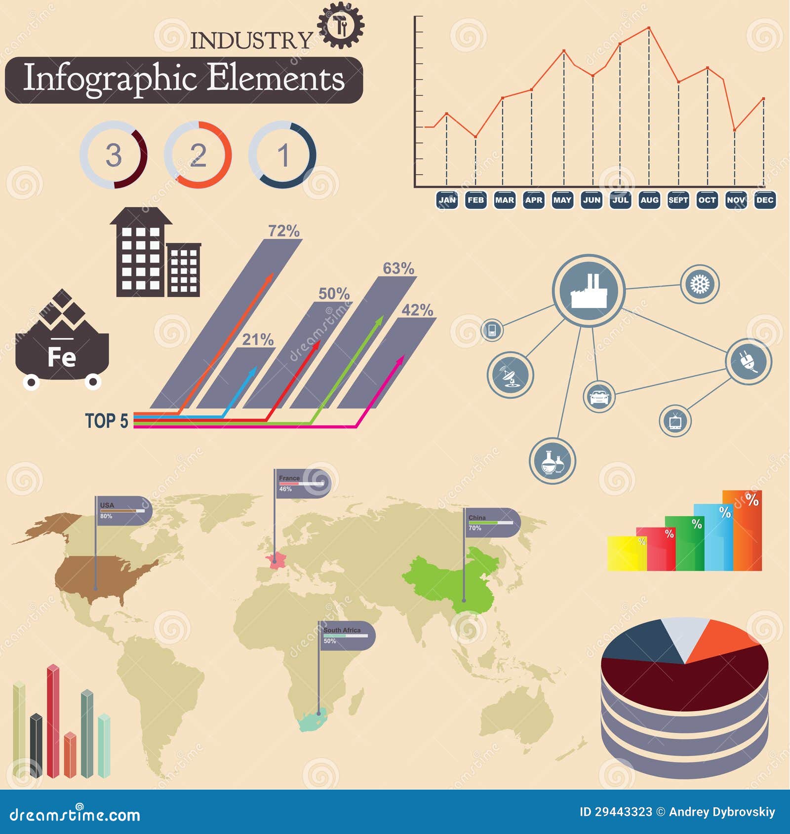 Infographics Elements. Industry Stock Vector - Illustration of tower ...