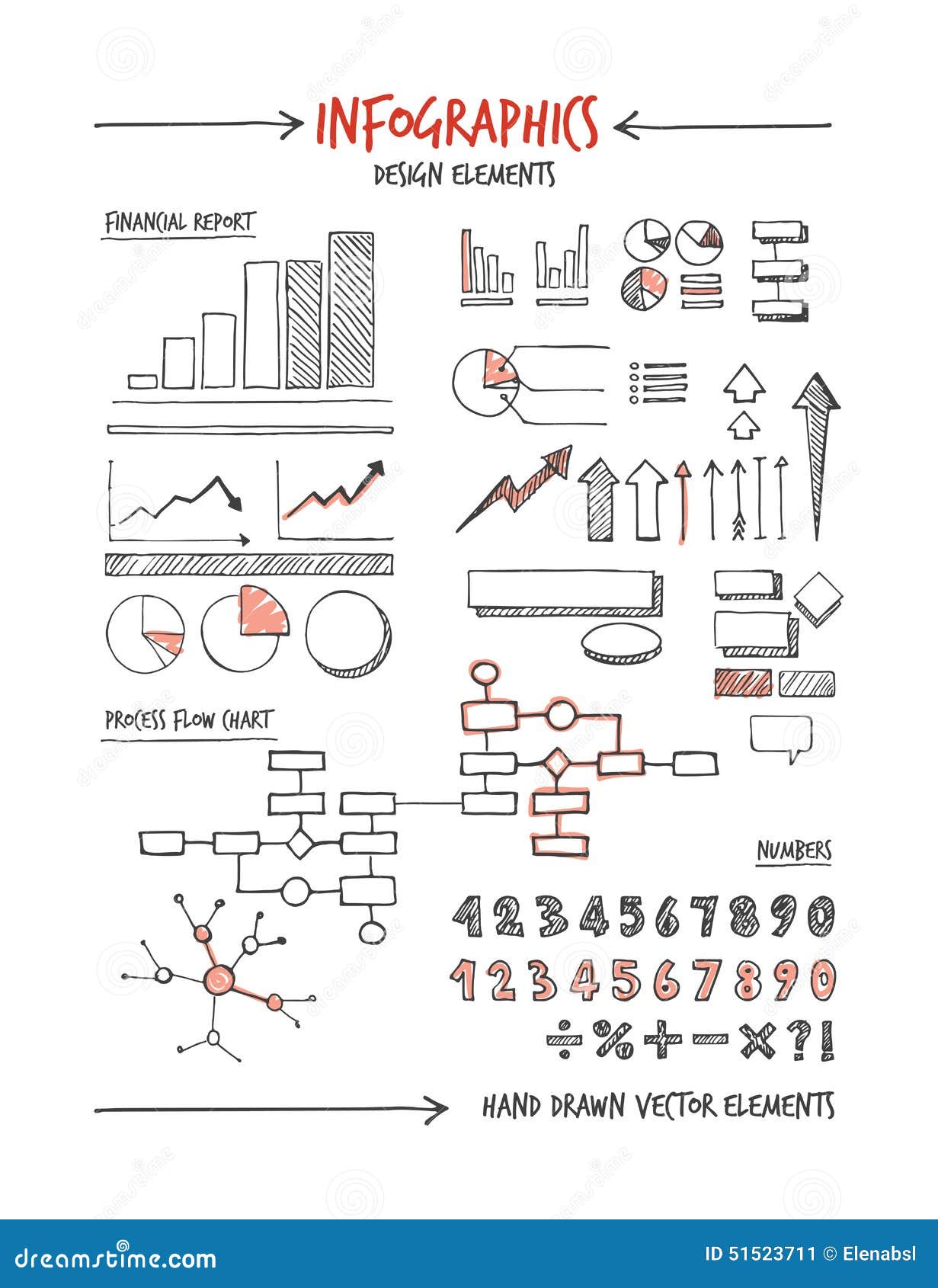 Infographics elements stock vector. Illustration of drawn - 51523711