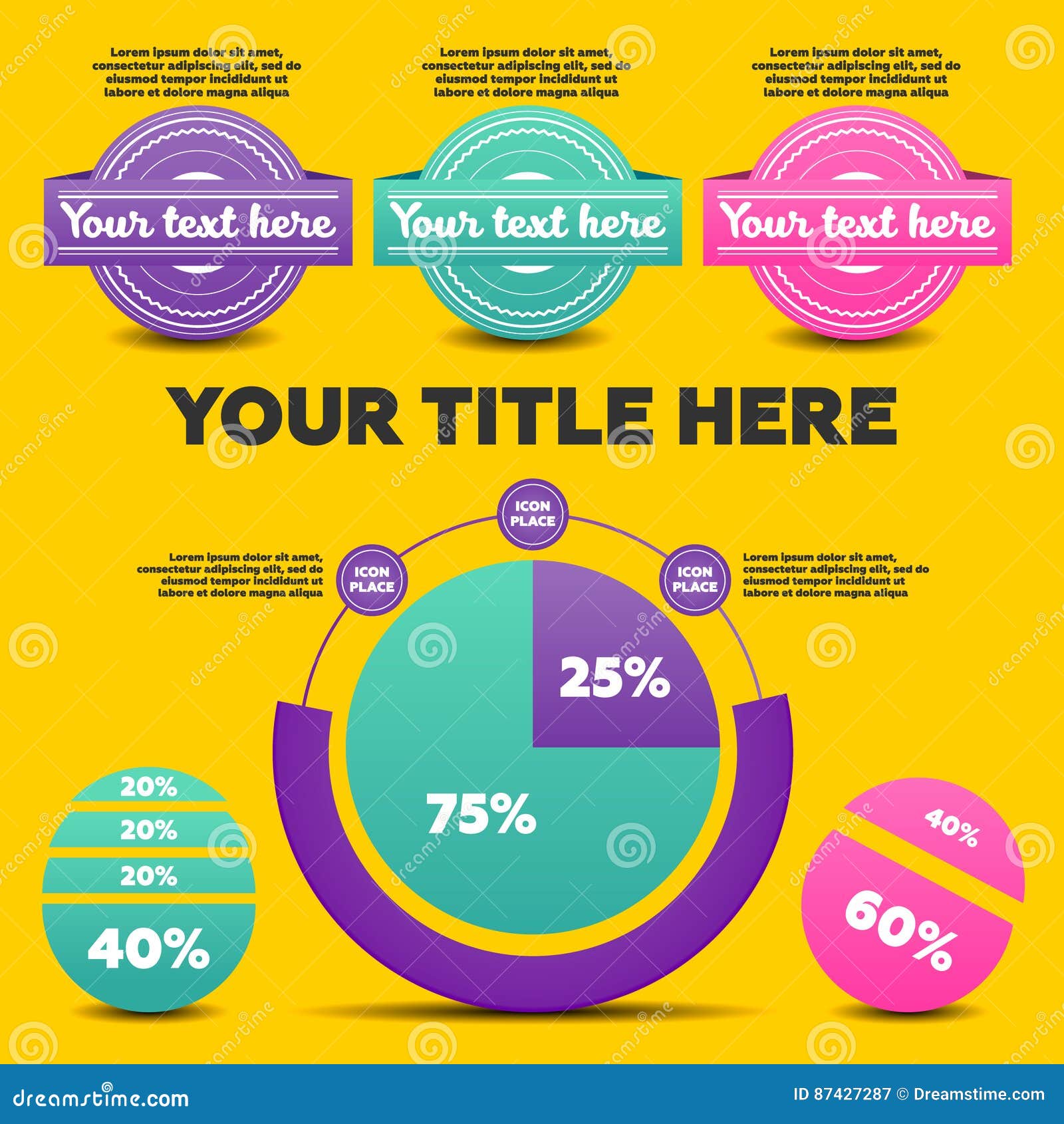Infographics Elements 3 Labels Stock Vector - Illustration of step ...