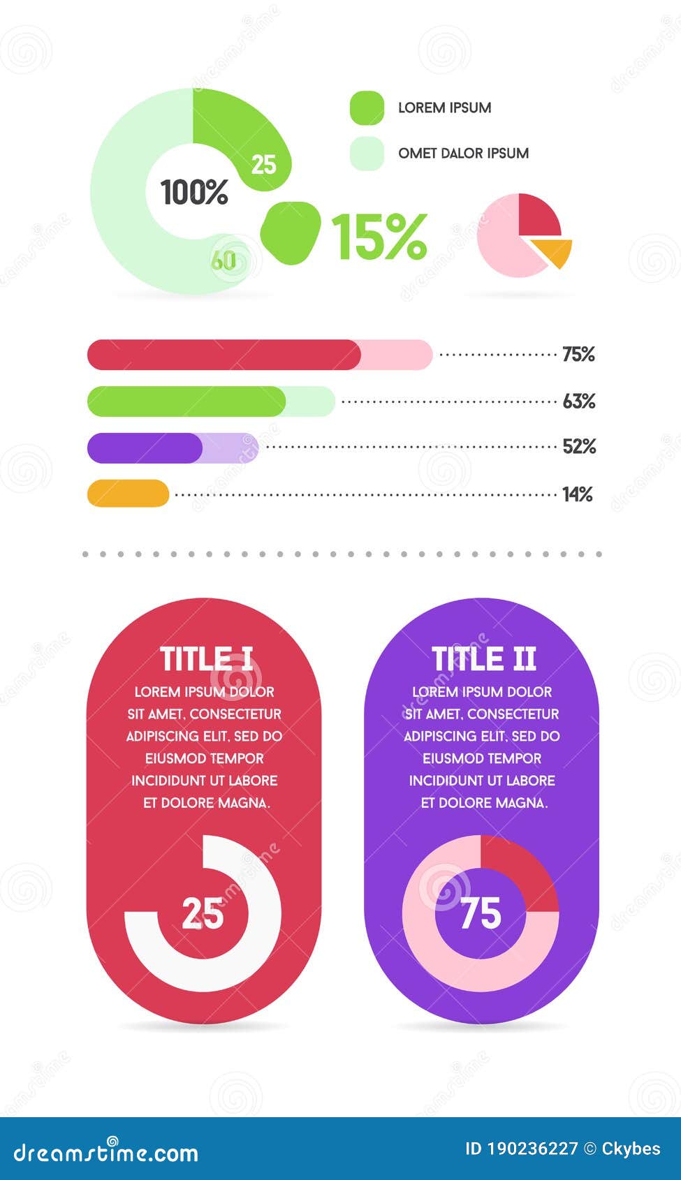 Infographics Elements and Objects Set. Stock Vector - Illustration of ...