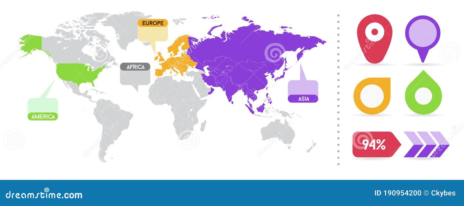 Infographics Elements and Objects Set. Stock Vector - Illustration of ...