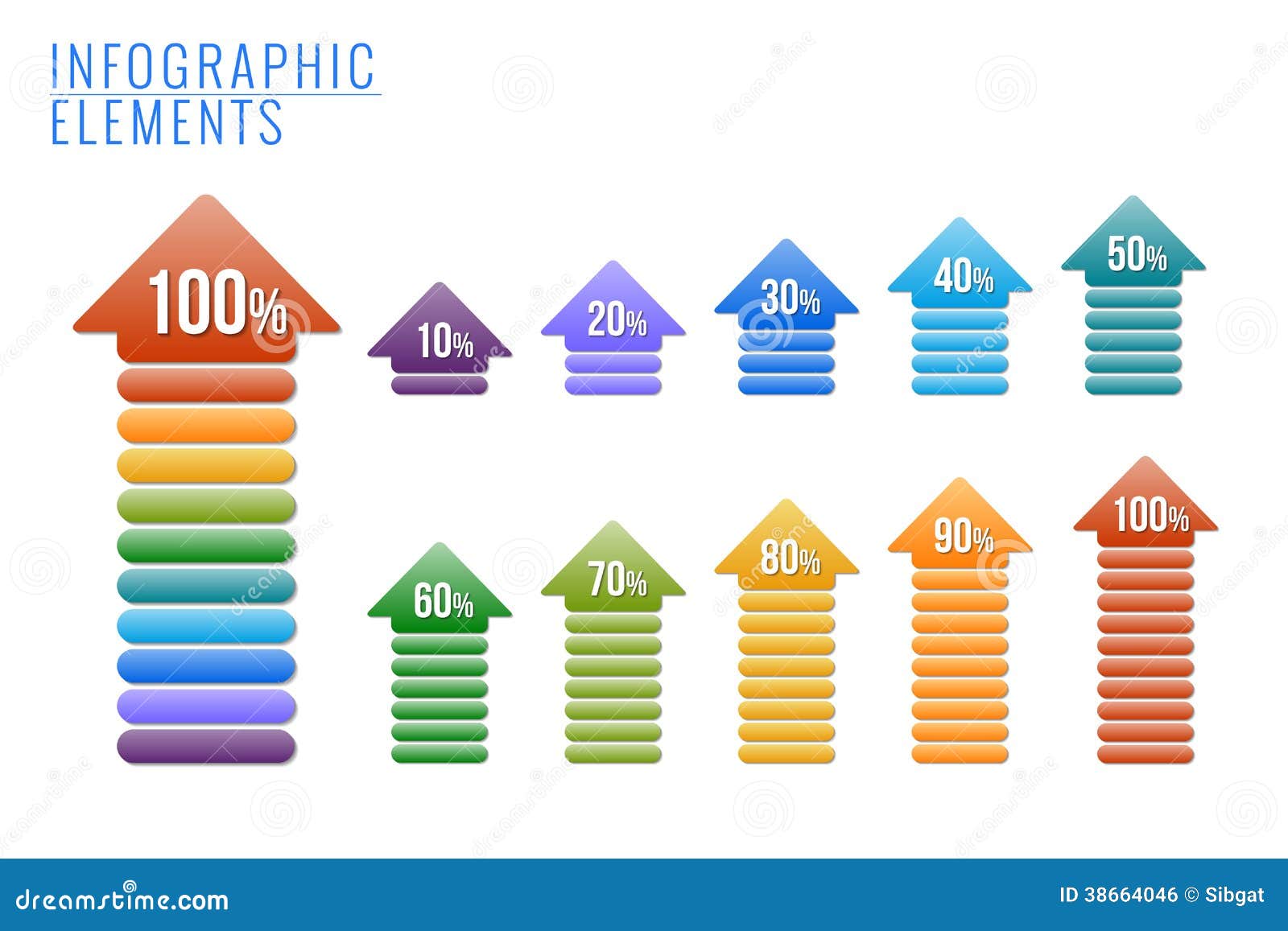 Infographics Elements, Percent Progress. Stock Vector - Illustration of ...