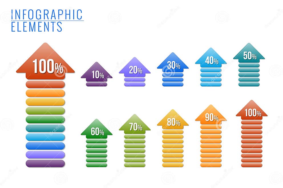 Infographics Elements, Percent Progress. Stock Vector - Illustration of ...
