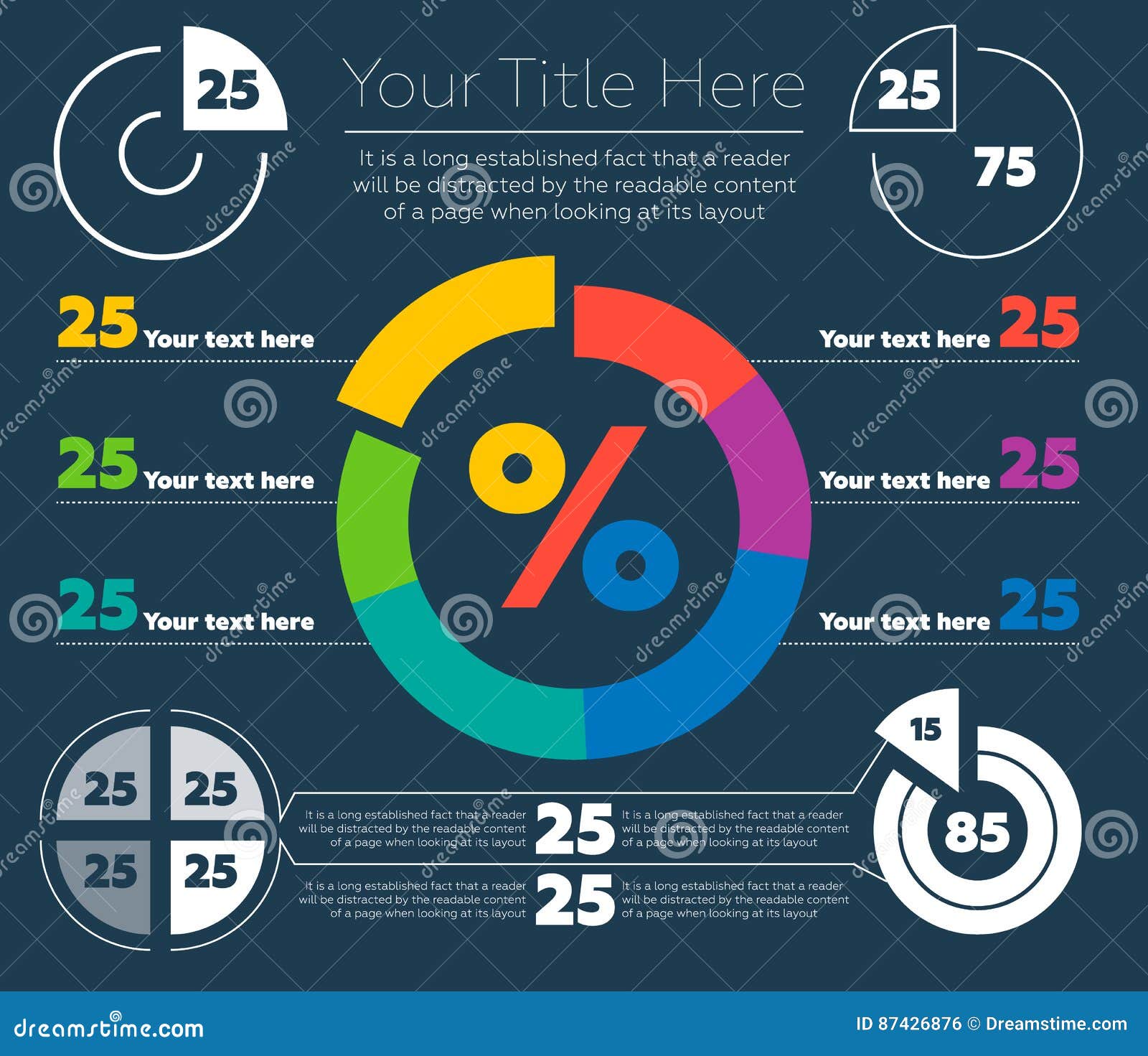 Infographics Elements - Pie Chart Stock Vector - Illustration of graph ...