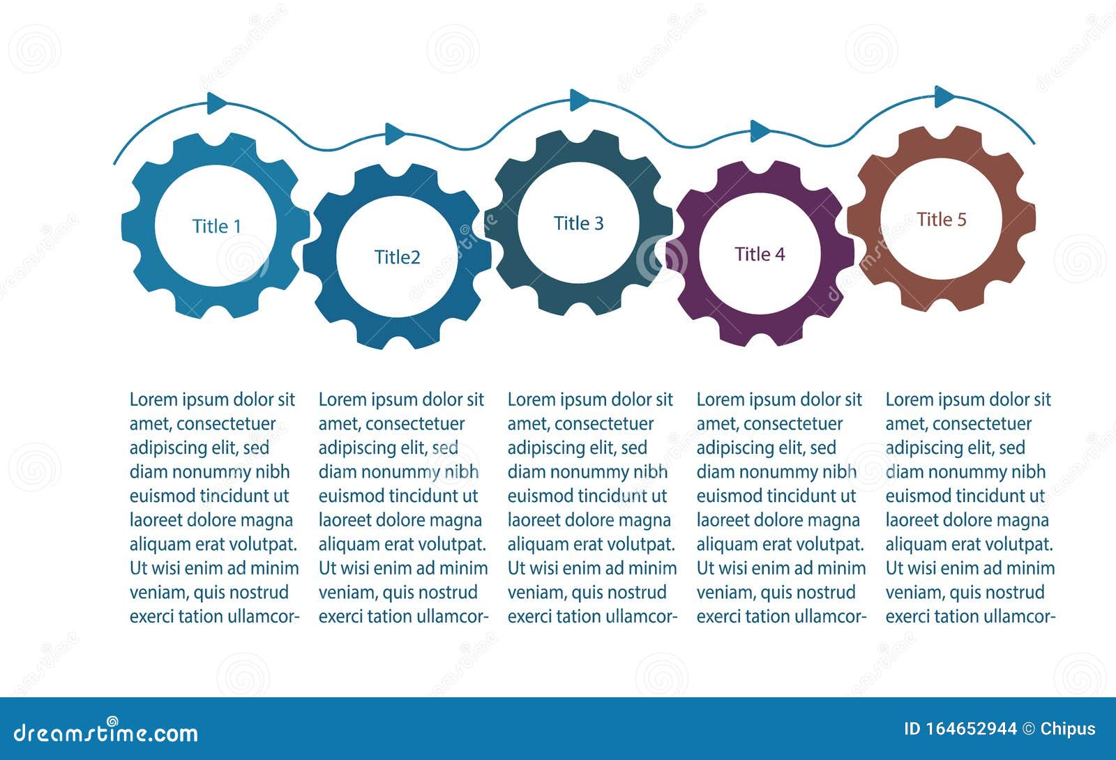 Infographics Elements with Rotating Gear Cogs Stock Illustration ...