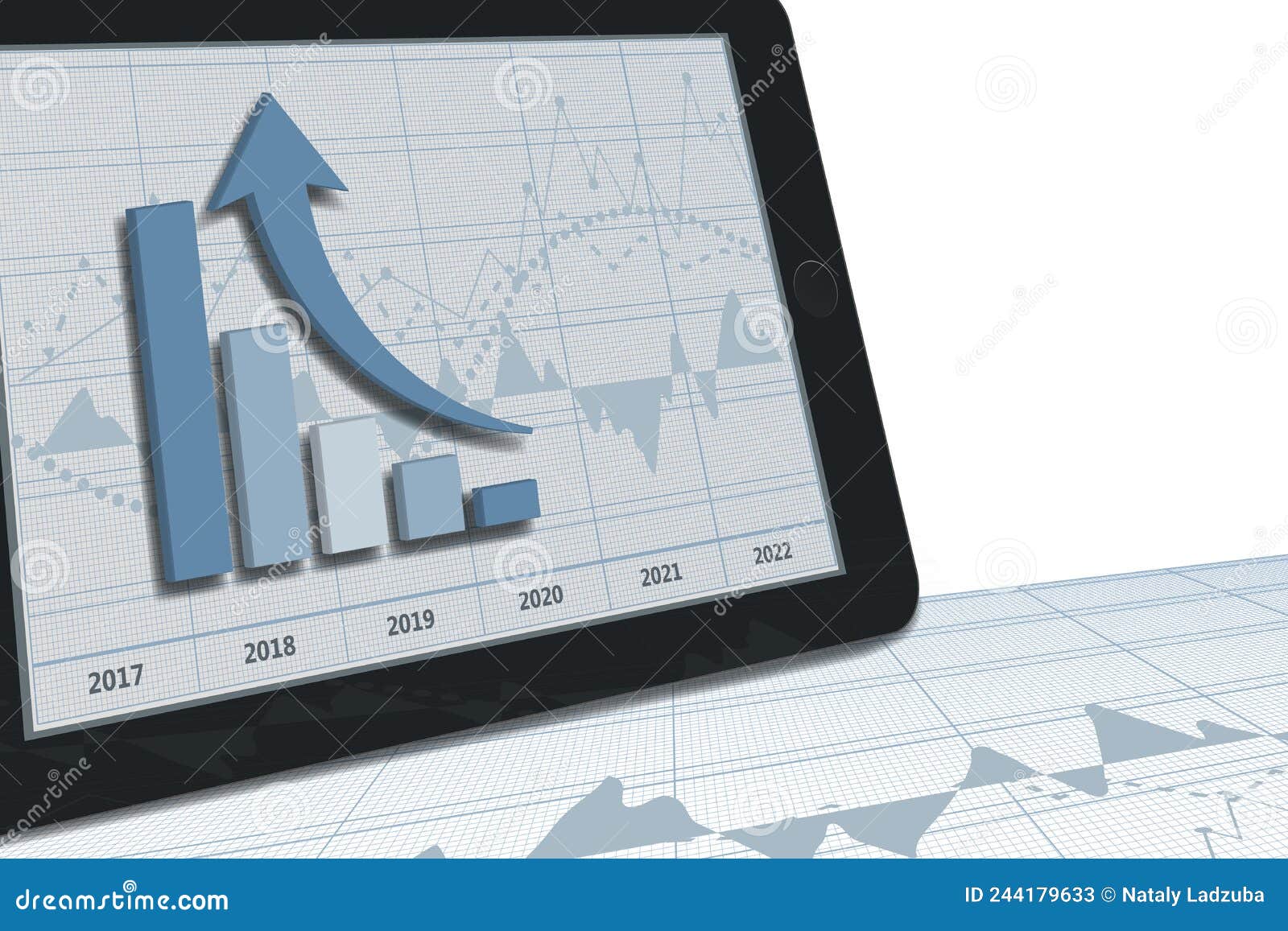 Infographics. Financial Chart on Tablet Stock Illustration ...