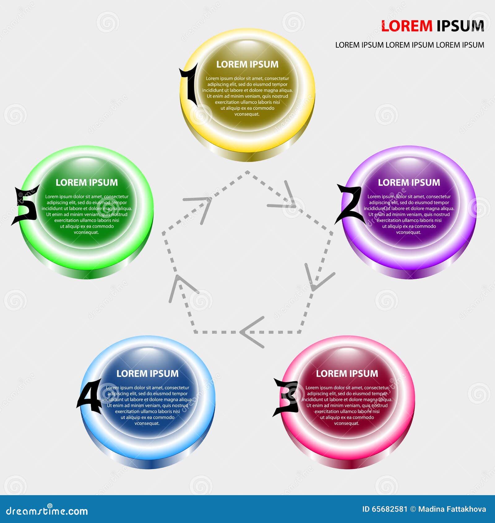 Infographics of Five Elements Buttons Stock Vector - Illustration of ...