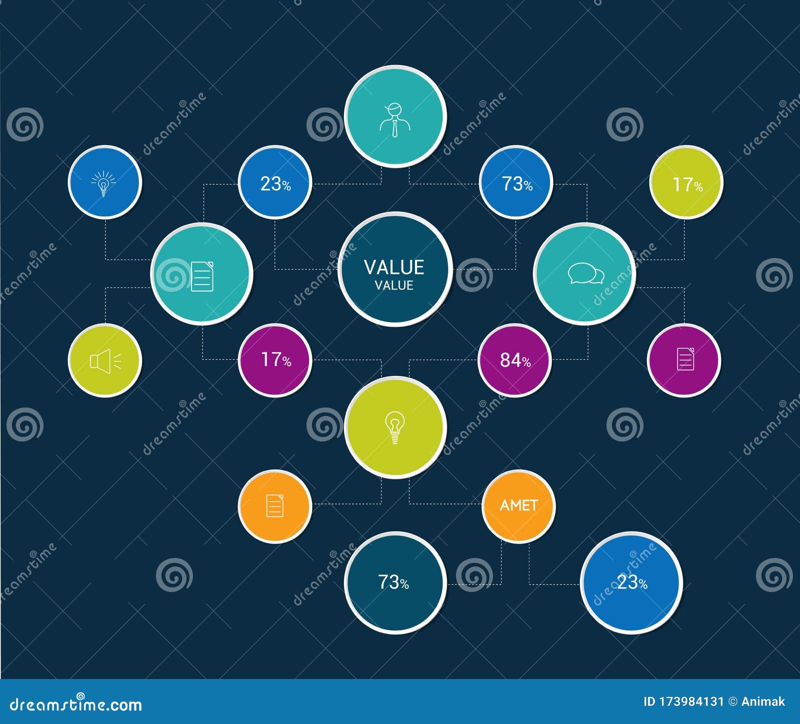 Infographics Flow Chart. Colored Shadows Scheme Stock Vector ...