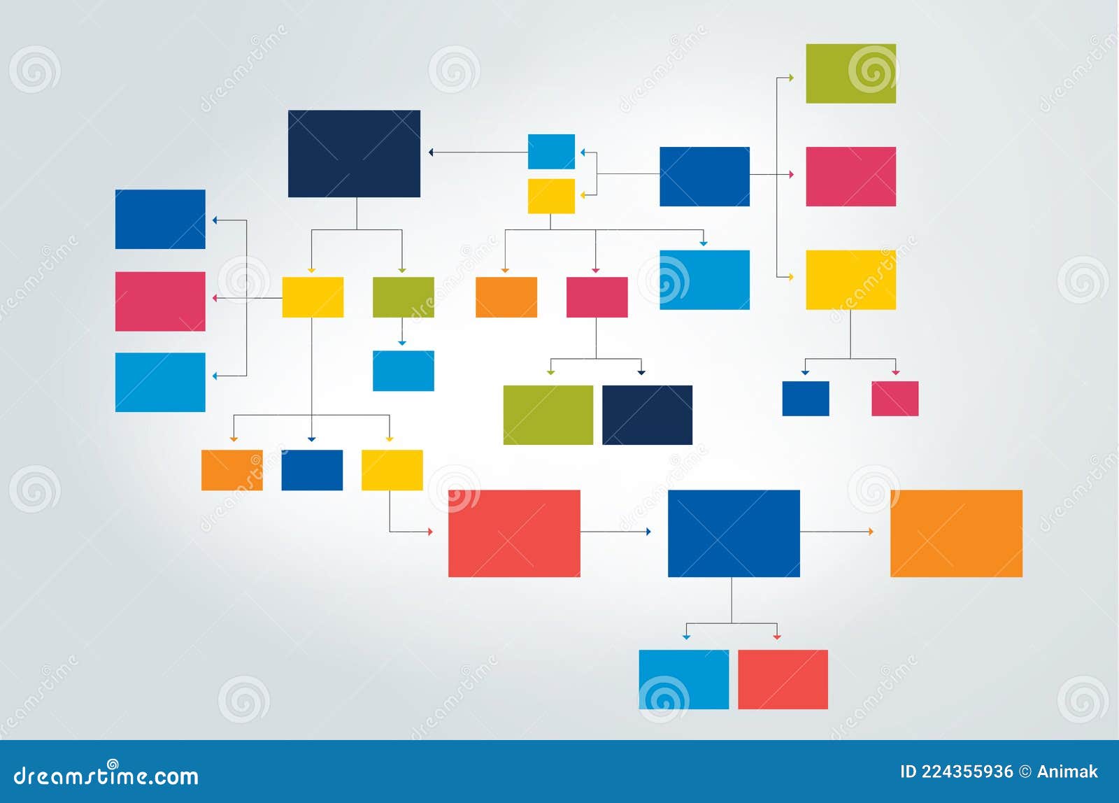 Infographics Flowchart. Colored Shadows Scheme Stock Vector ...