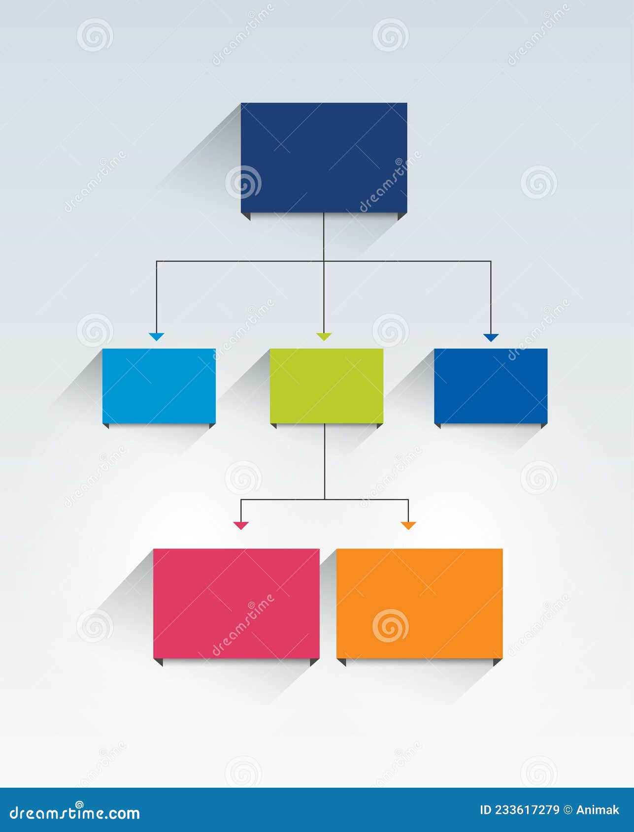 Infographics Flowchart. Colored Shadows Scheme Stock Vector ...