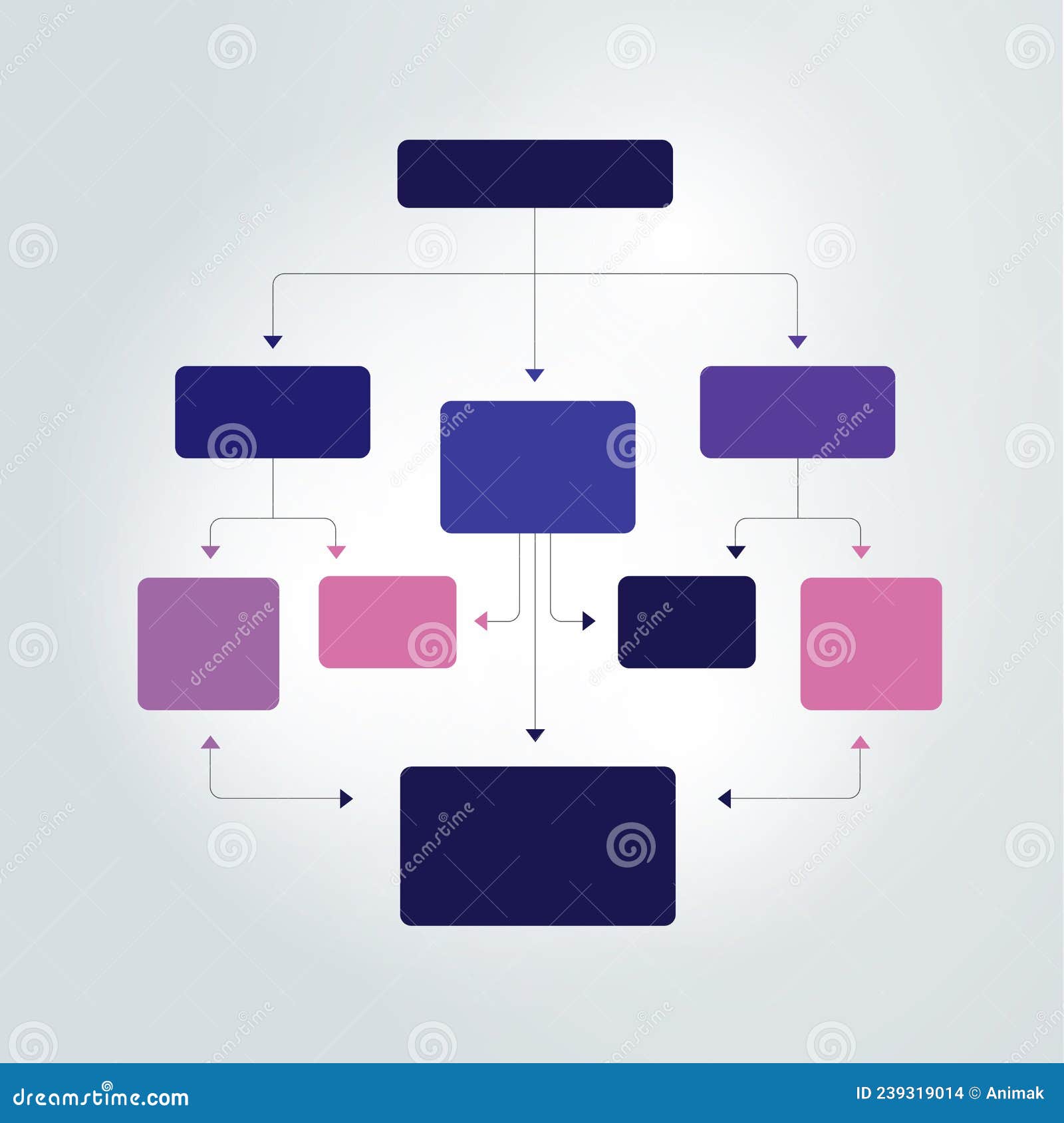 Infographics Flowchart. Colored Shadows Scheme Stock Vector ...