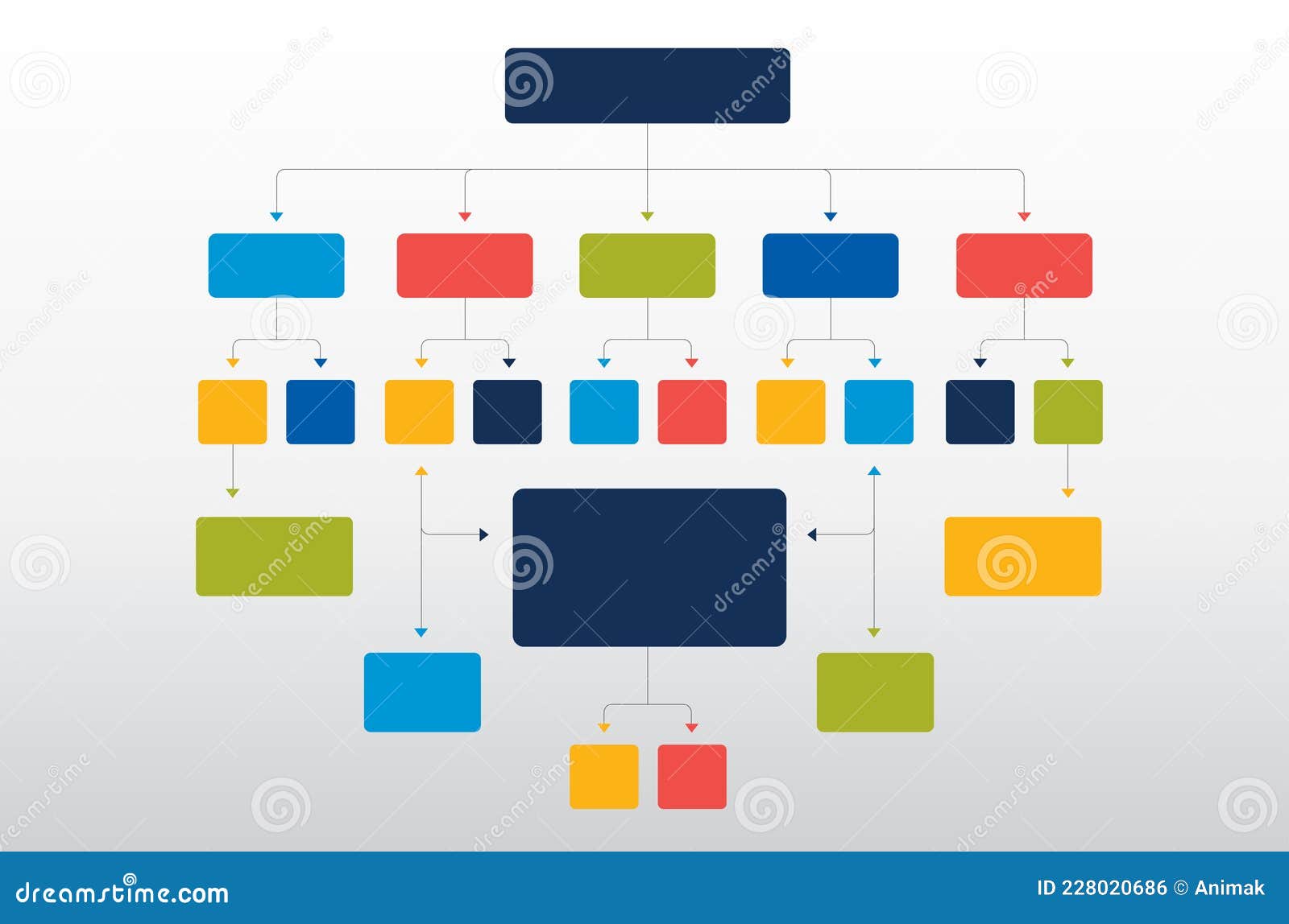 Infographics Flowchart. Colored Shadows Scheme Stock Vector ...
