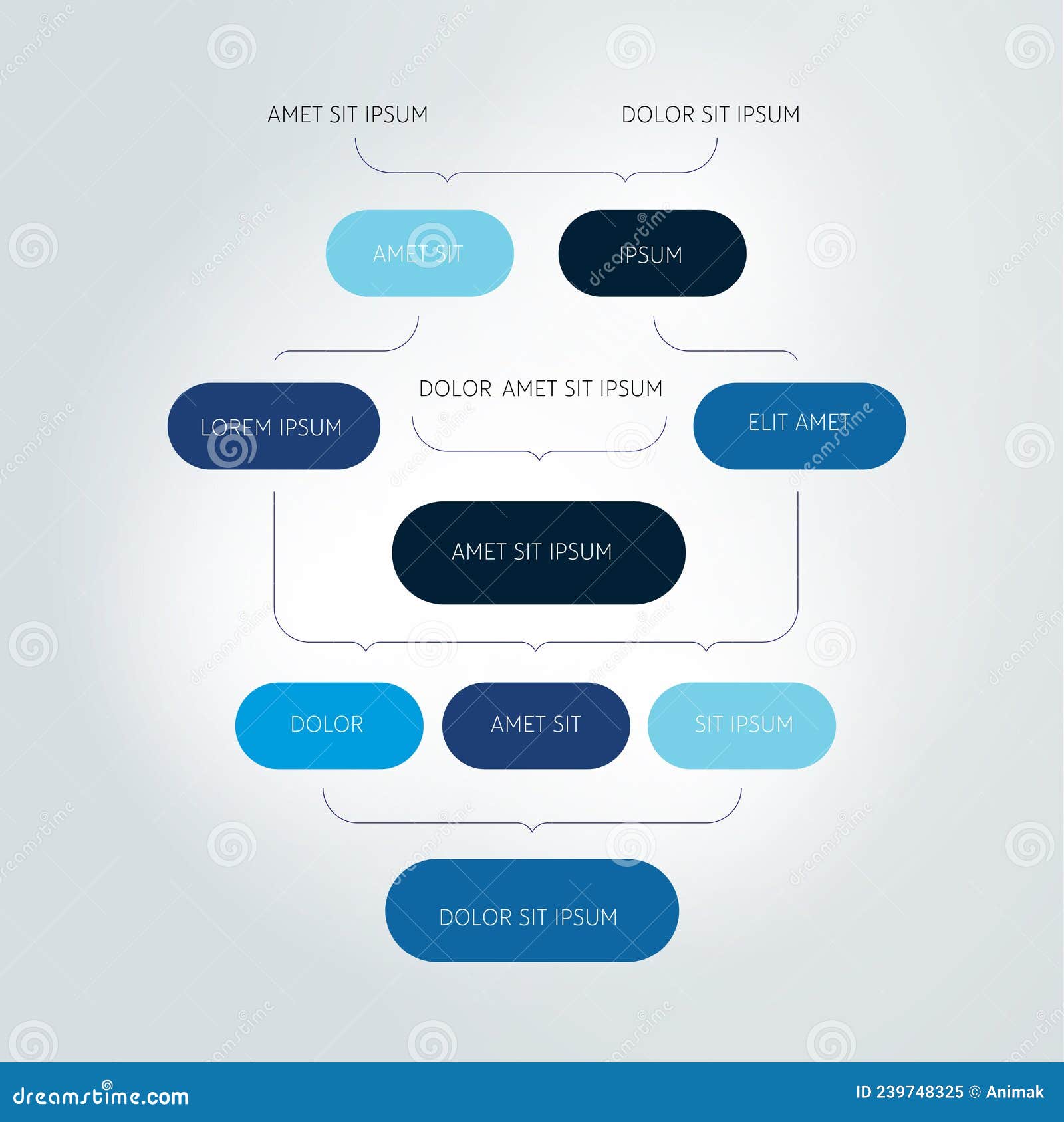 Infographics Flowchart. Colored Shadows Scheme Stock Vector ...
