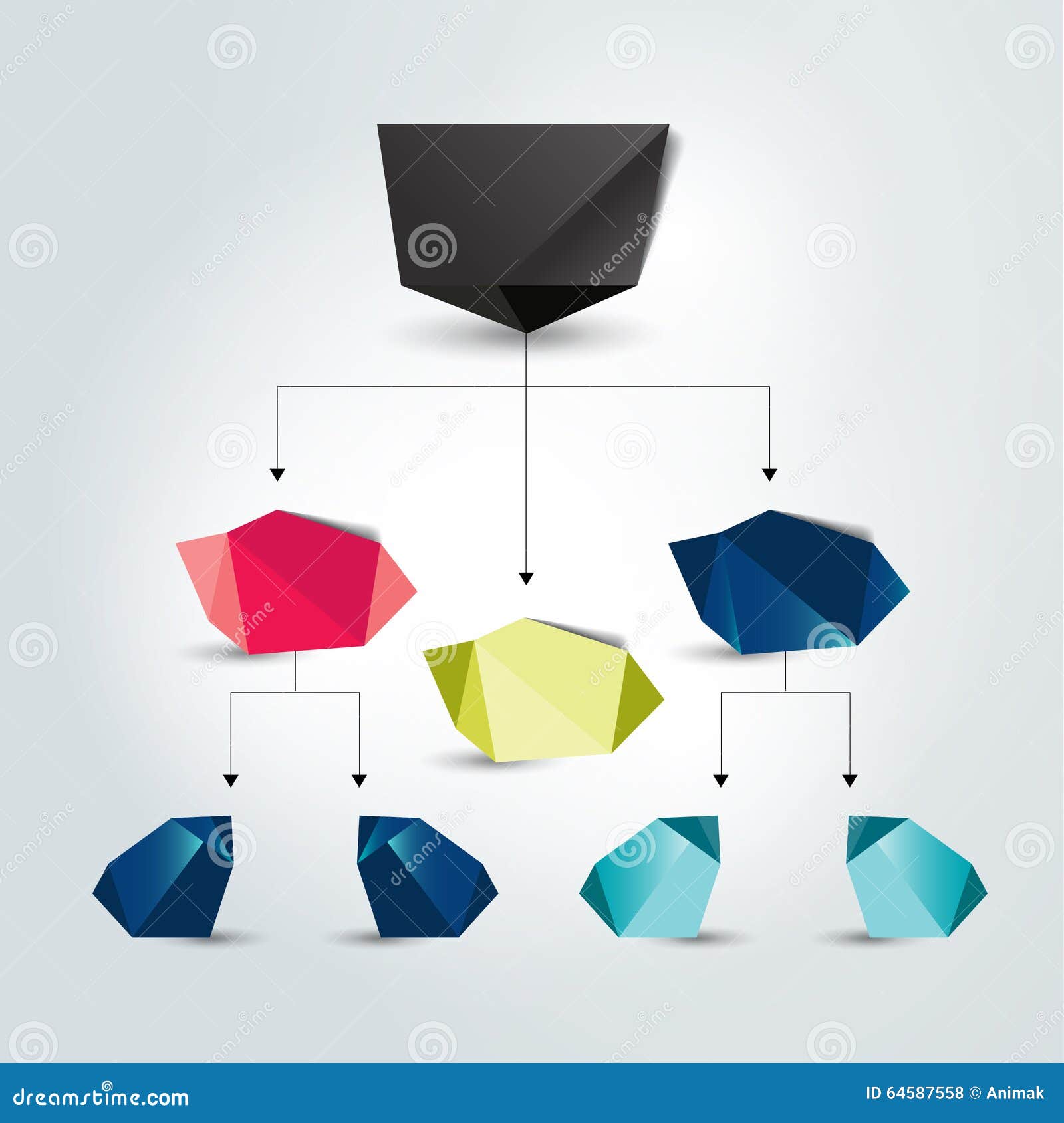 Infographics Flowchart. Colored Shadows Scheme. Vector Illustration ...