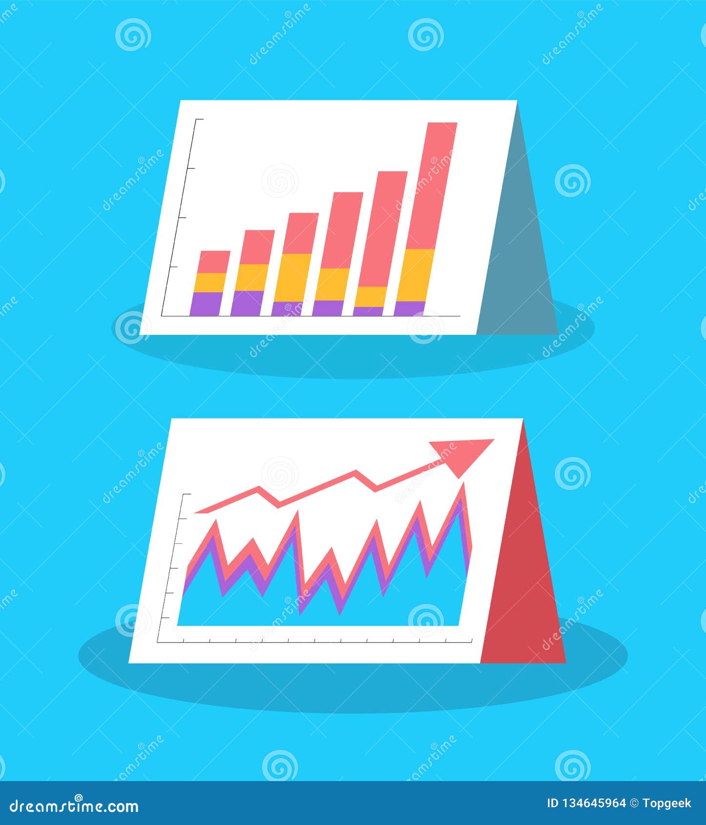Infographics and Flowcharts, Visual Information Stock Vector ...