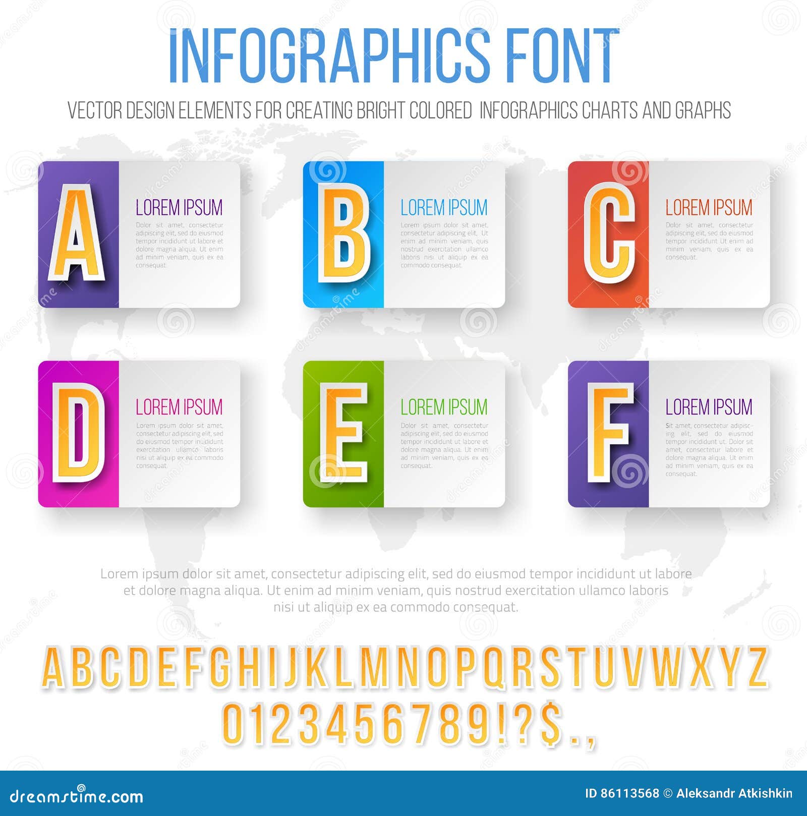 Infographics Font Set Vector Illustration | CartoonDealer.com #86113568