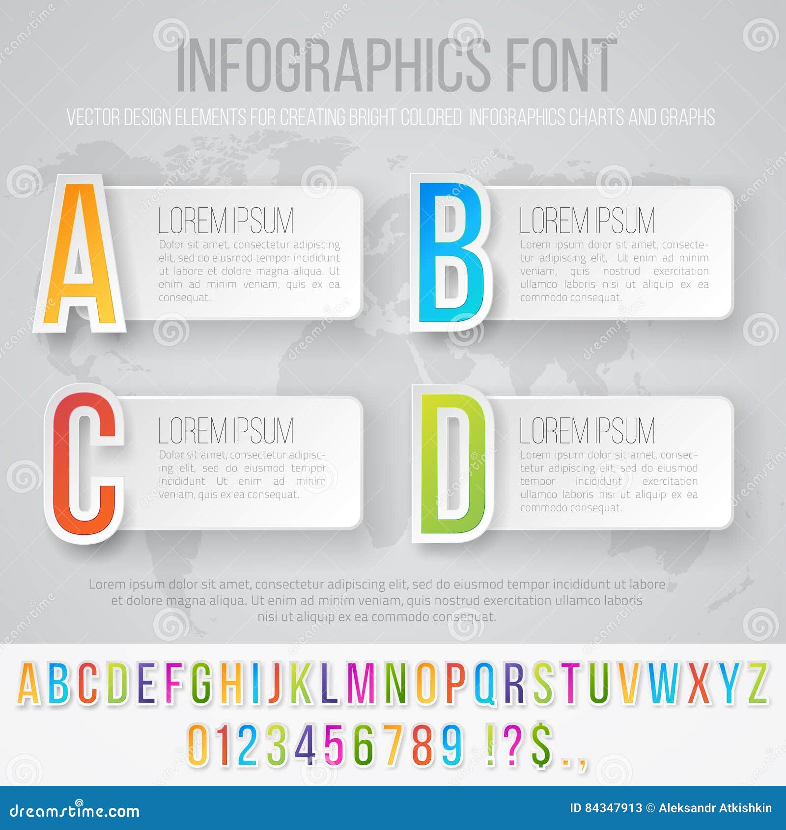 Infographics Font Set Vector Illustration | CartoonDealer.com #85722438
