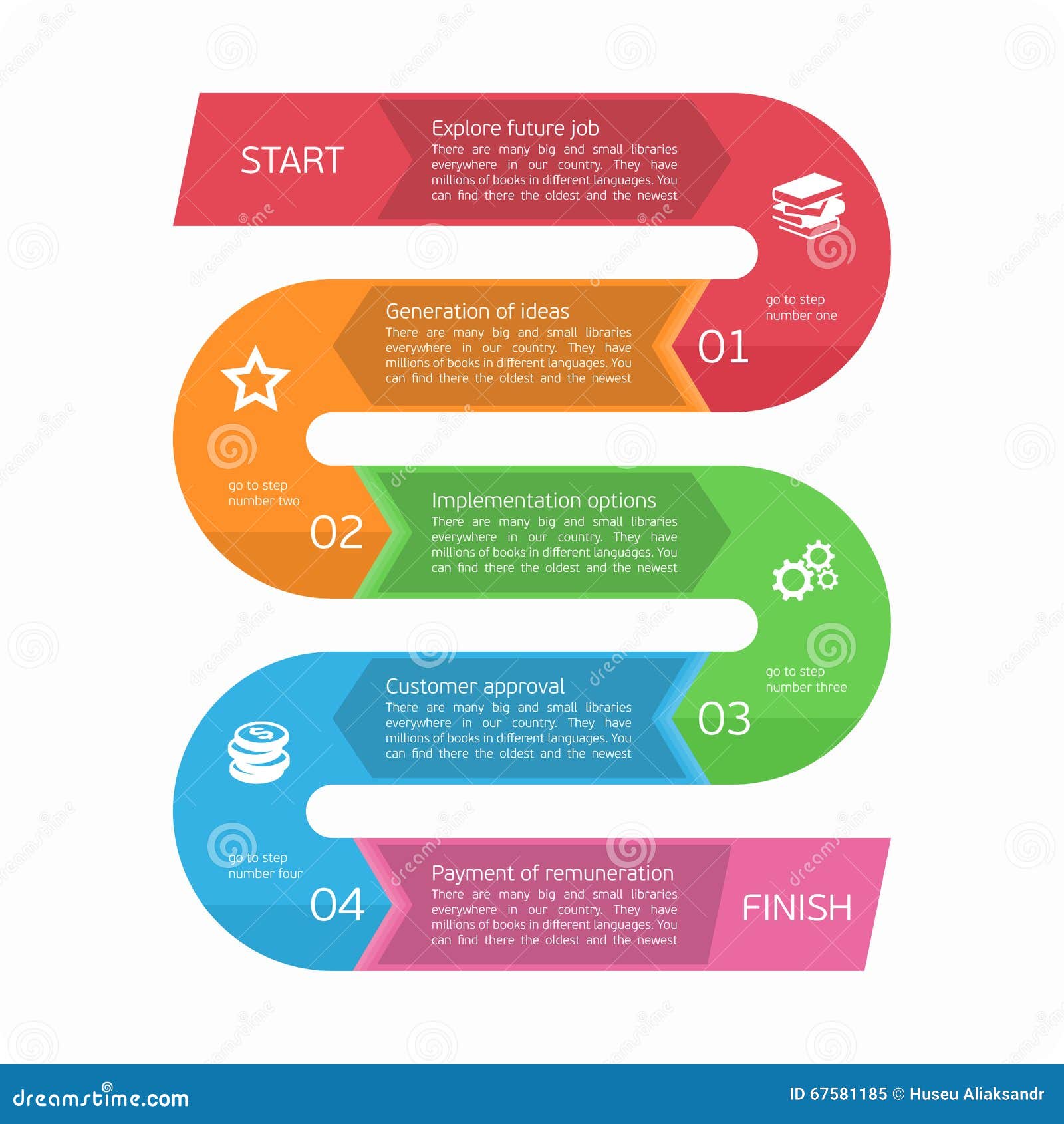 Infographics in the Form of a Curved Line. Stock Vector - Illustration ...