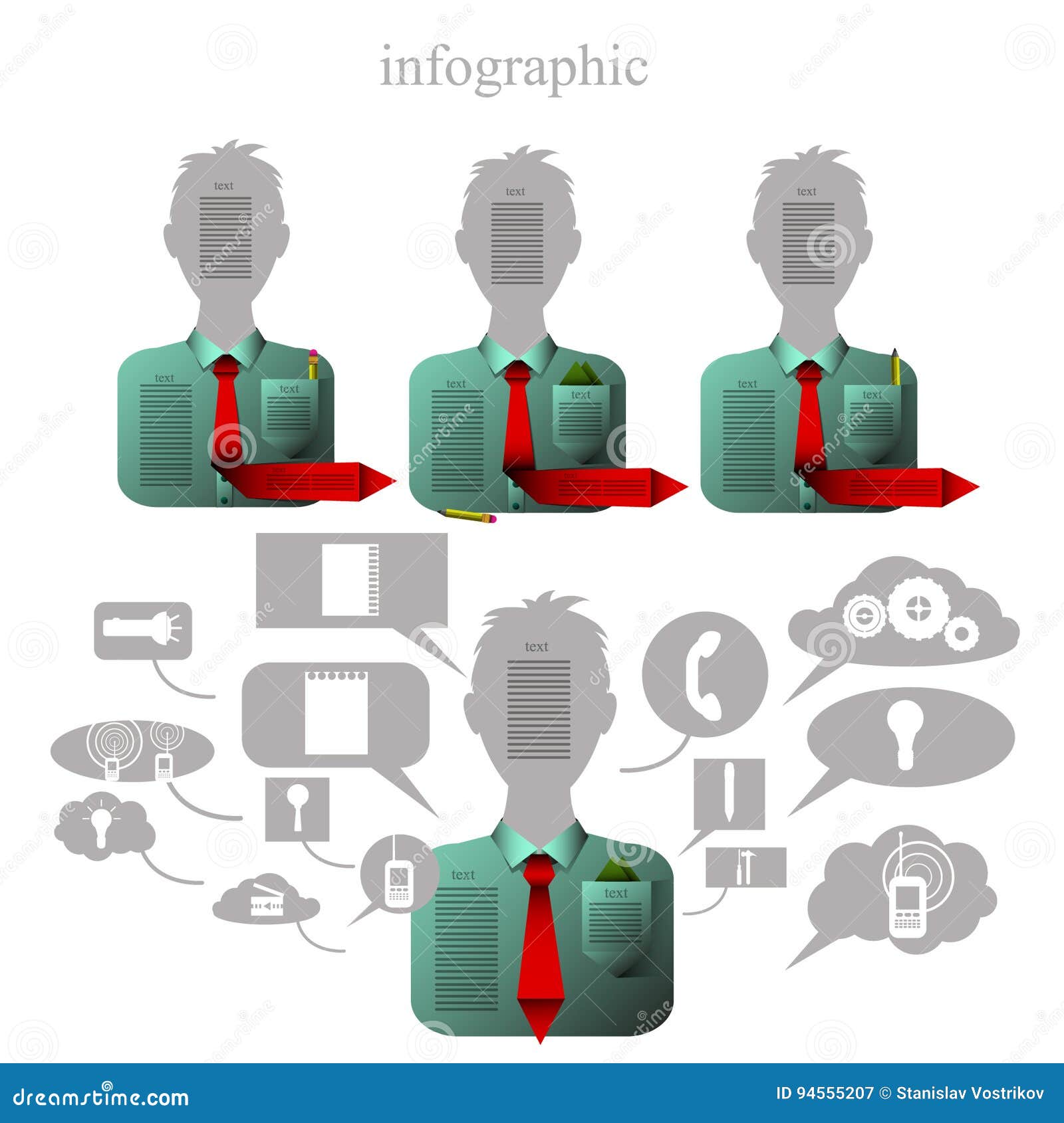 Infographics in the Form of Faceless People Stock Vector - Illustration ...