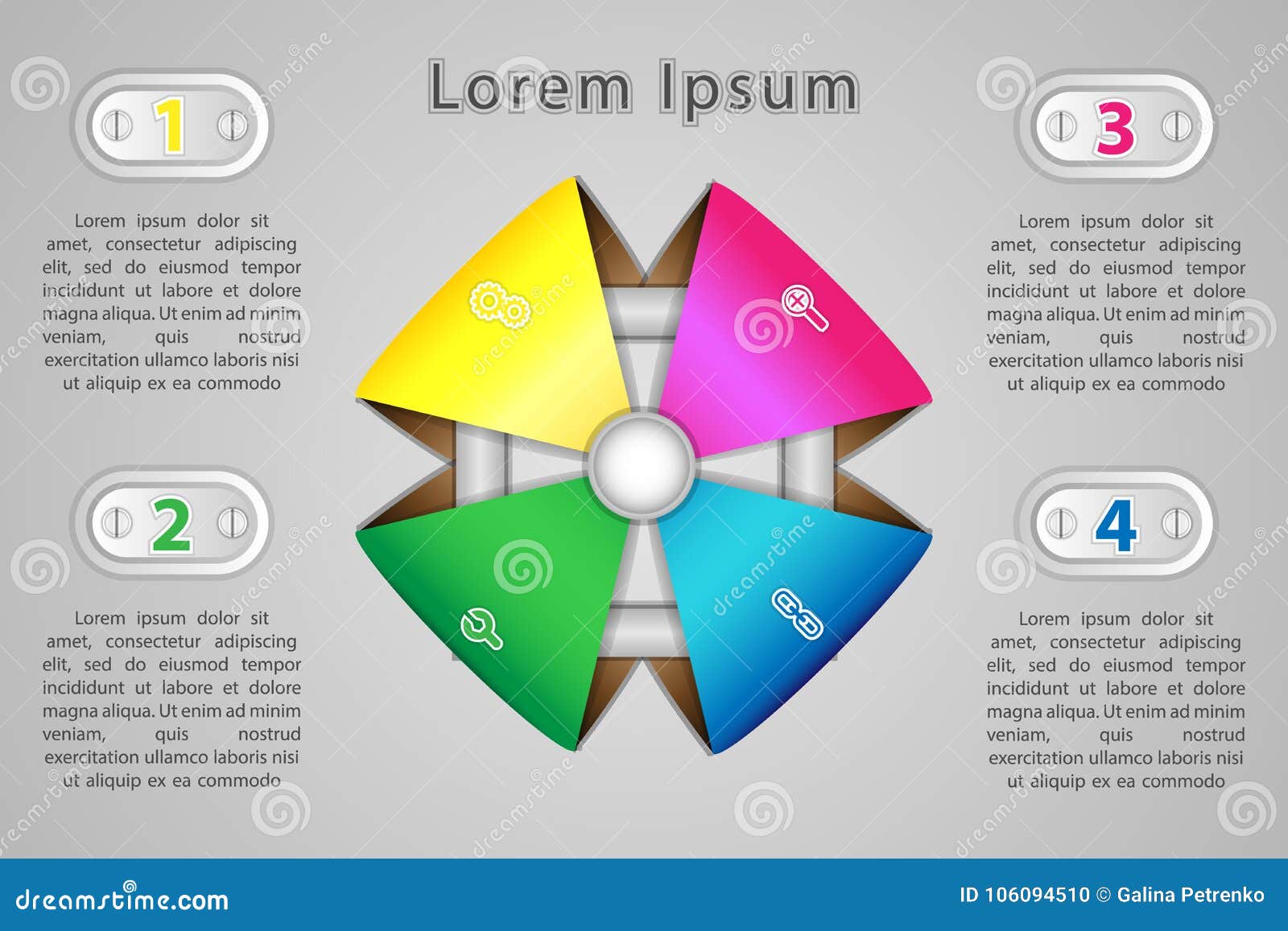 Infographics Four Positions for Presentation in the PointPoint Stock ...