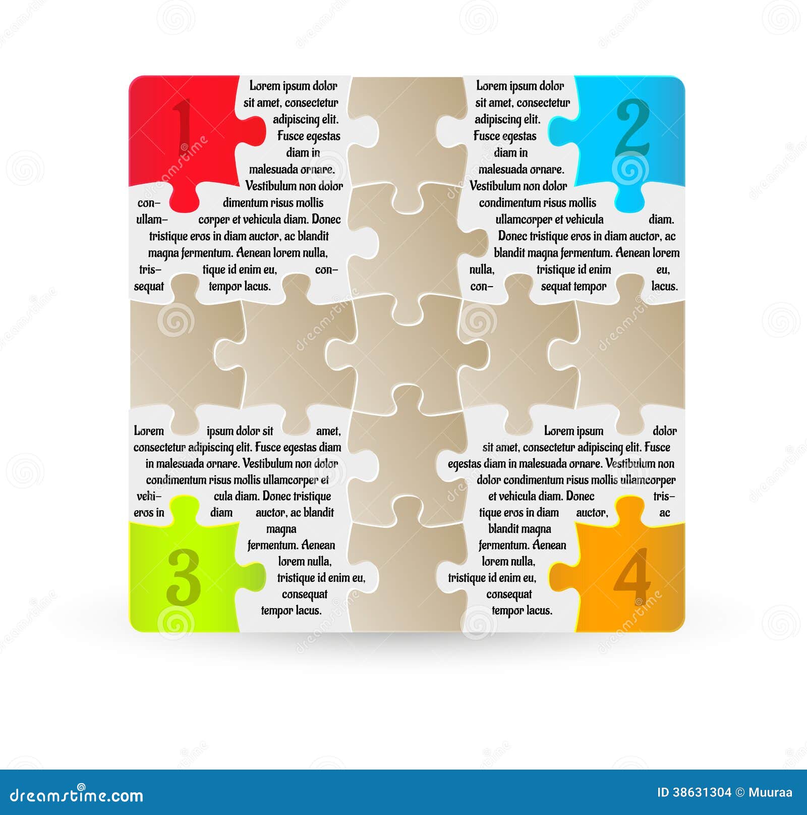Infographics - Four Steps with Puzzle Pieces Stock Vector ...